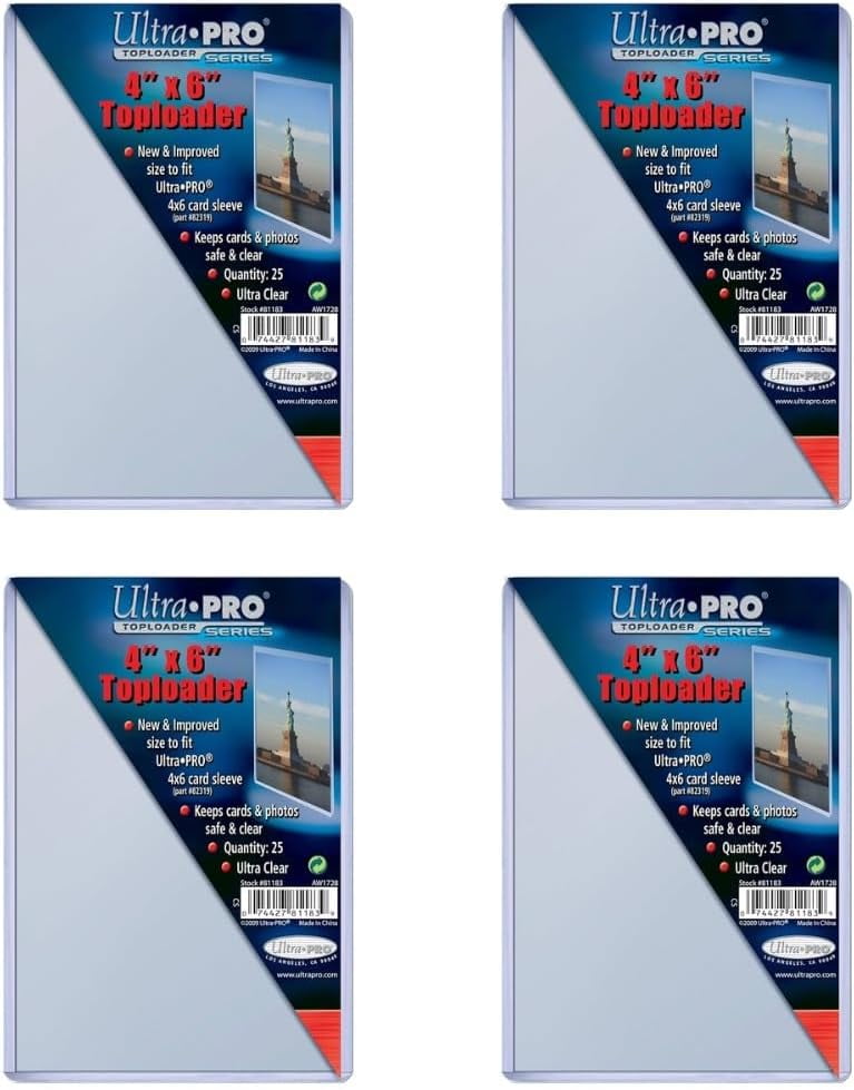 Ultra-Pro 4X6 Top Loaders - 25 Per Pack (Quantity of 100) - Walmart.com