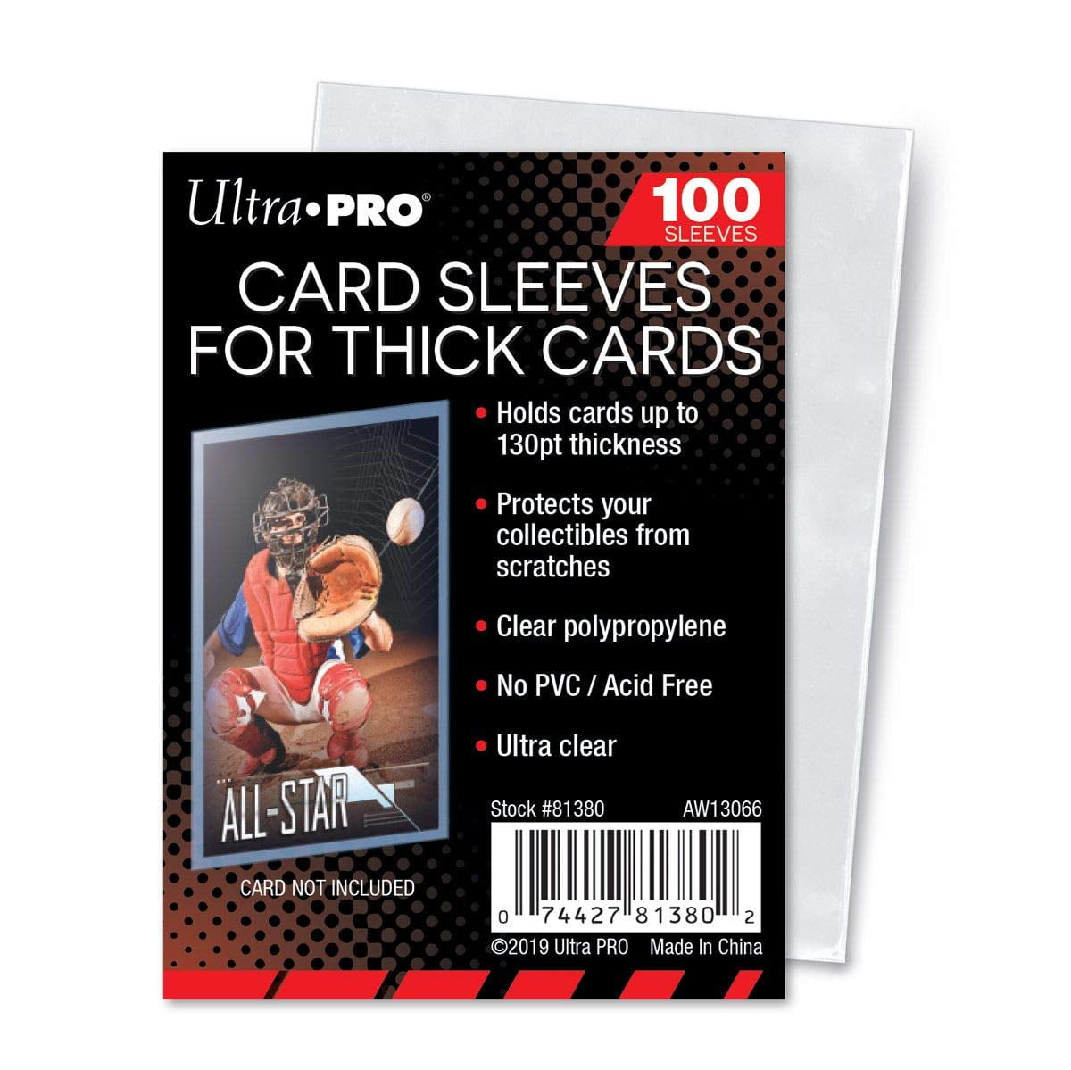 Ultra Pro Clear Thick Card Sleeves, Holds 130-Point Cards, 100-Count ...