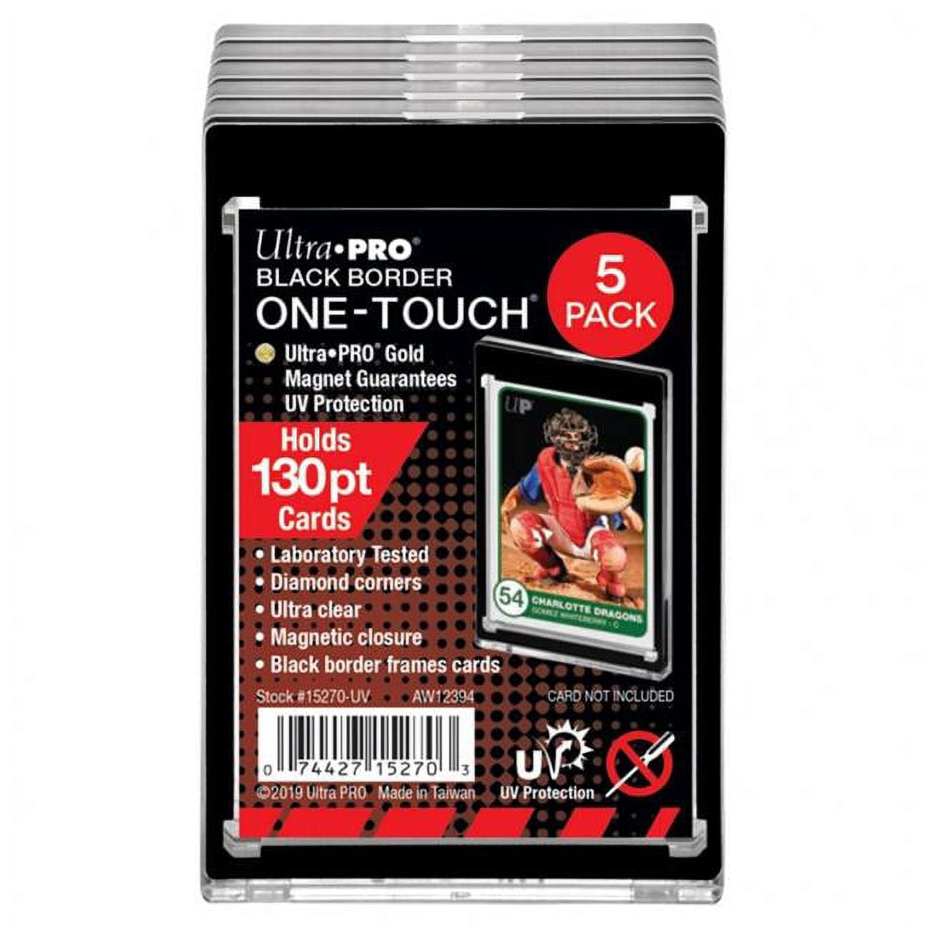 Ultra Pro One-Touch-Black Border UV 130pt Card Holder - 5 Piece ...