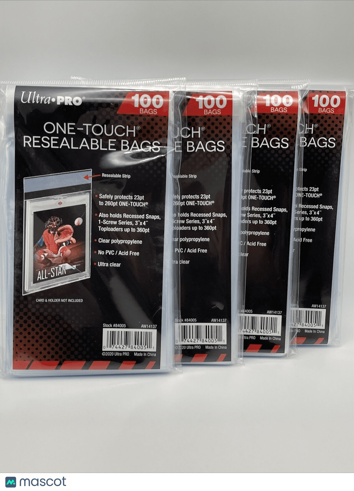 Ultra Pro One-Touch Resealable Bags 4 Packs of 100, 400 Total Bags ...