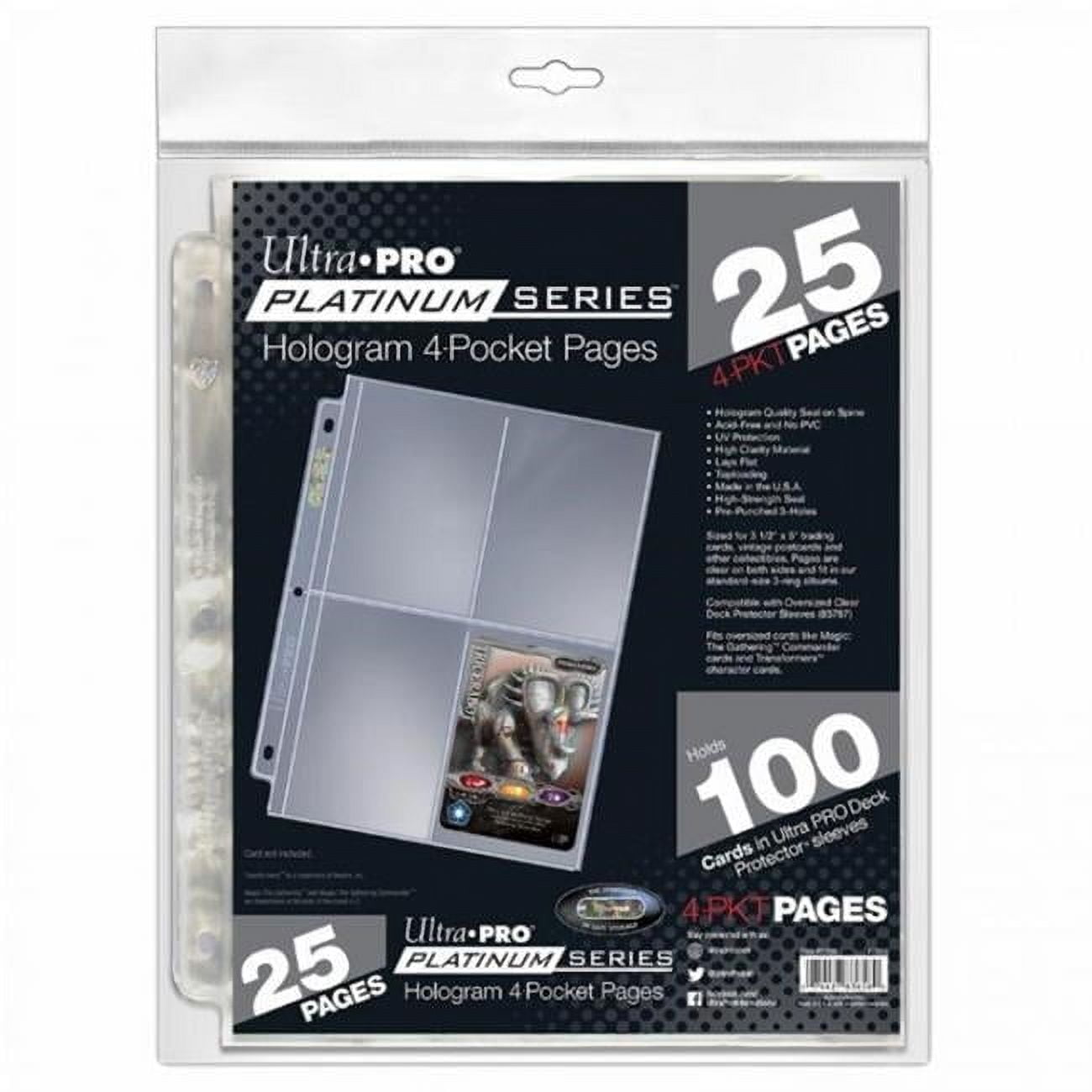 Ultra Pro Platinum Series 4 Pocket, Playing Cards - 25 Pages - Walmart.com