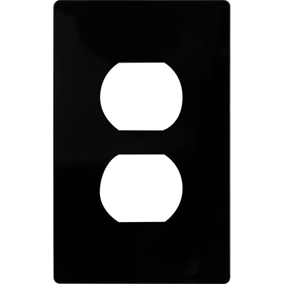 GE Screwless Wallplate Black for Duplex Receptacles, Easy to Install ...