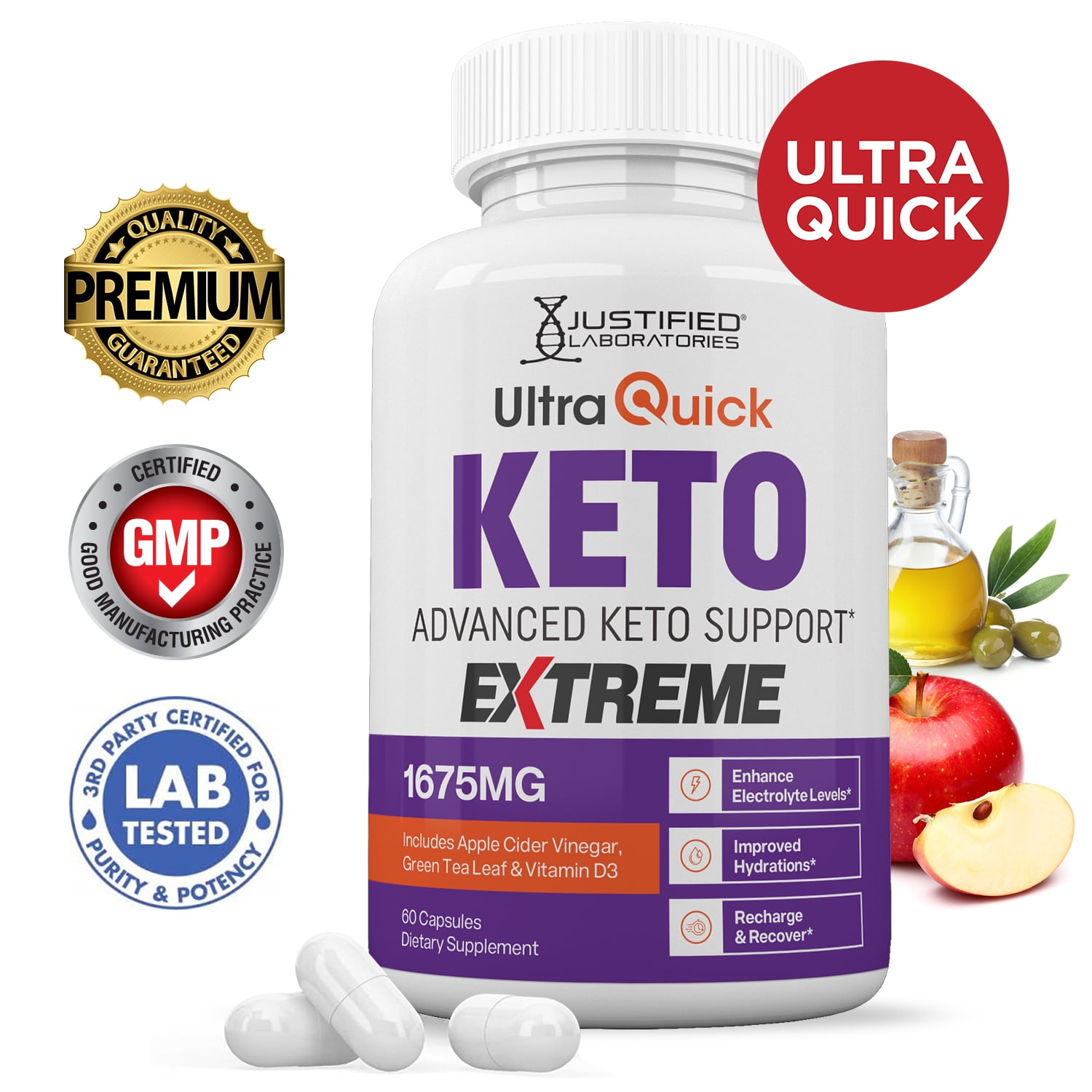 Ultra Quick Keto ACV Extreme Pills 1675mg Alternative to Gummies ...