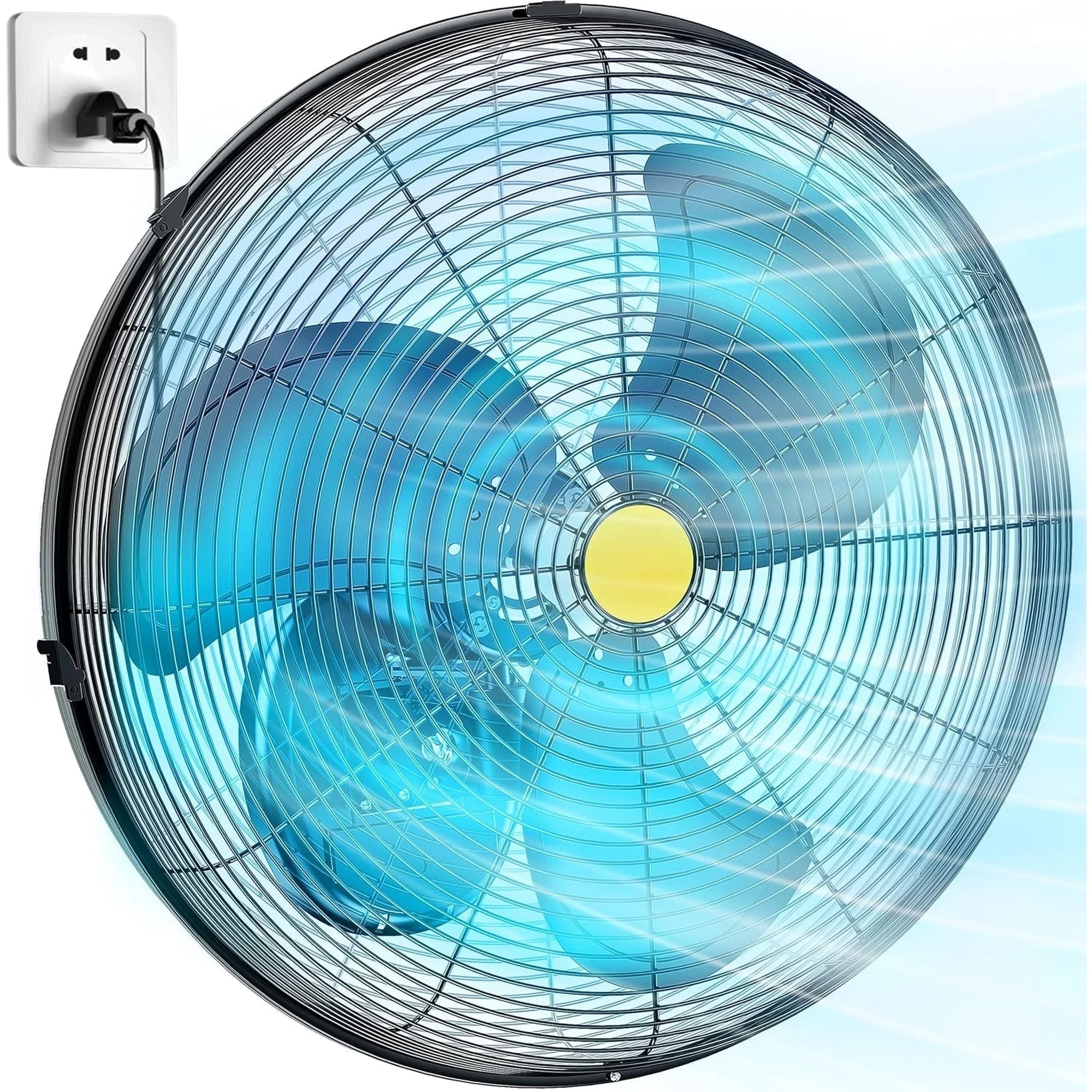 Easoger Industria Wall Mount Fan, 20 Inch High Velocity Metal ...