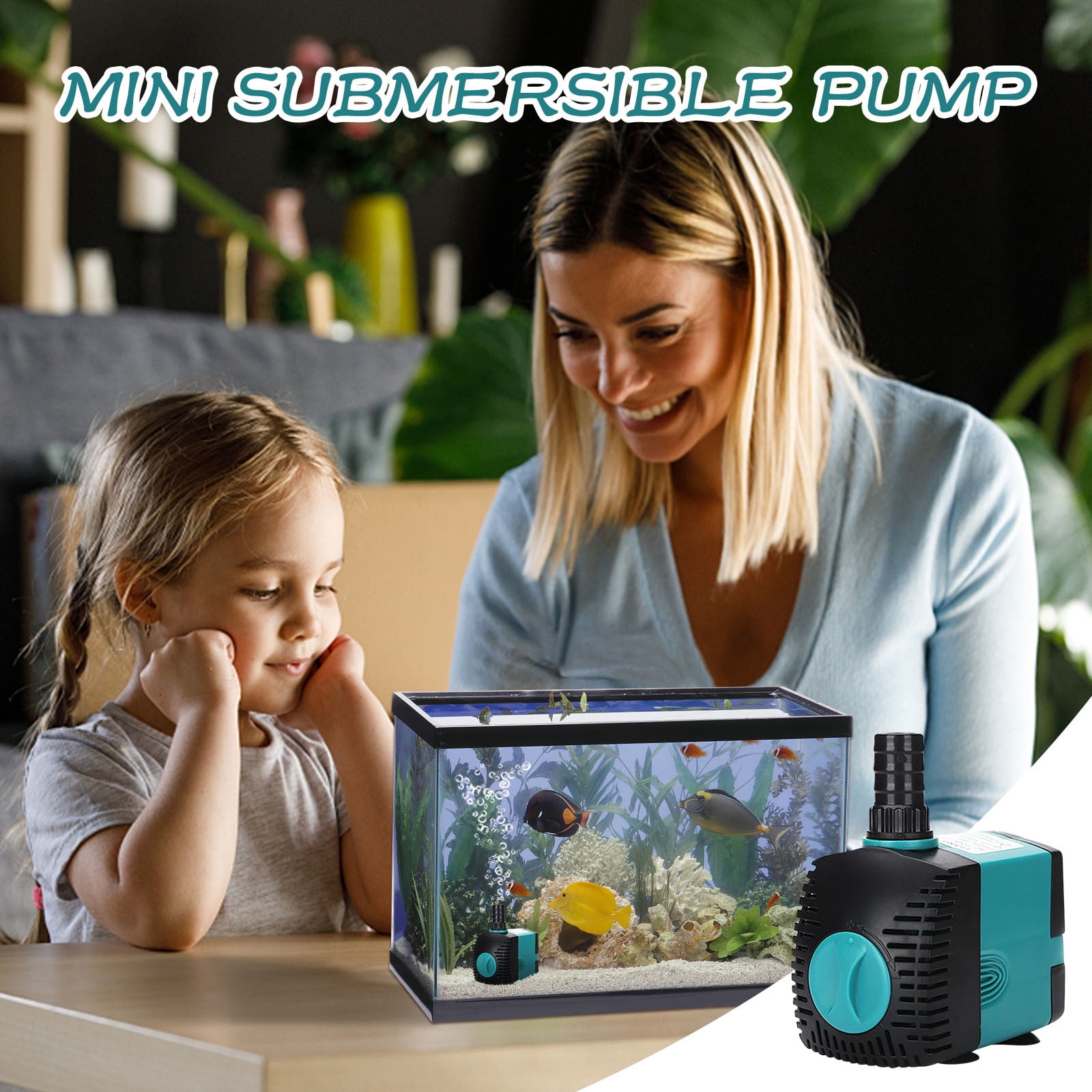 Ultra-Quiet Submersible, Submersible Water Pump 4 Mini Water Fountain ...