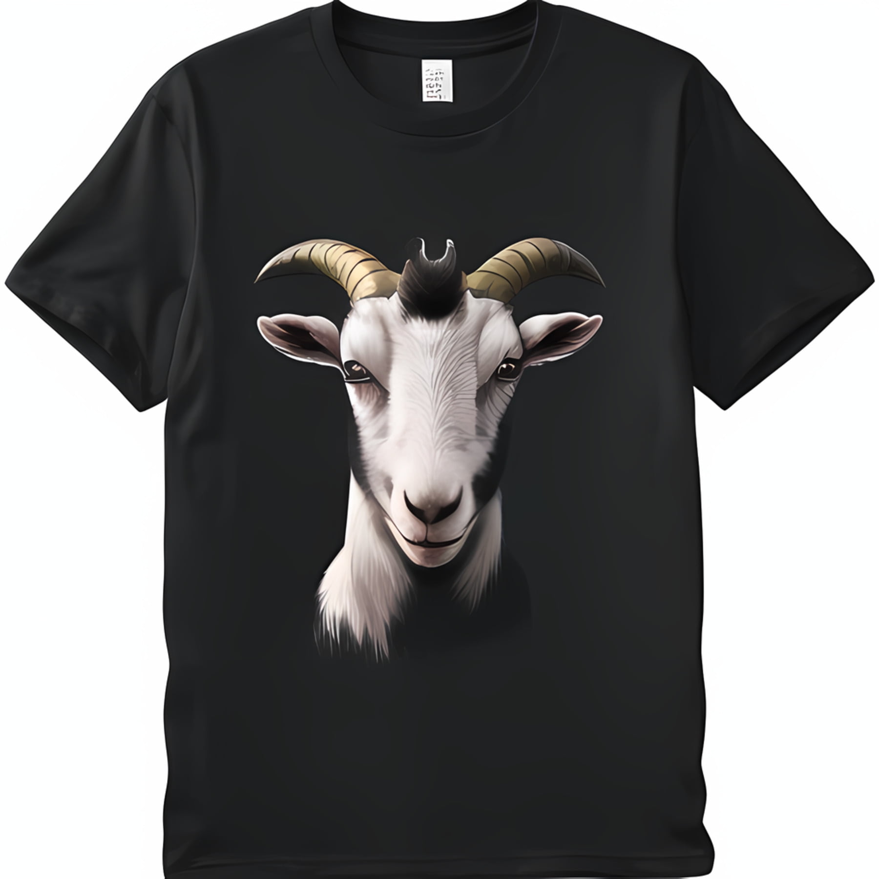 Ultra Realistic Goat Design Black T-Shirt Soft Fabric IntricaTee ...