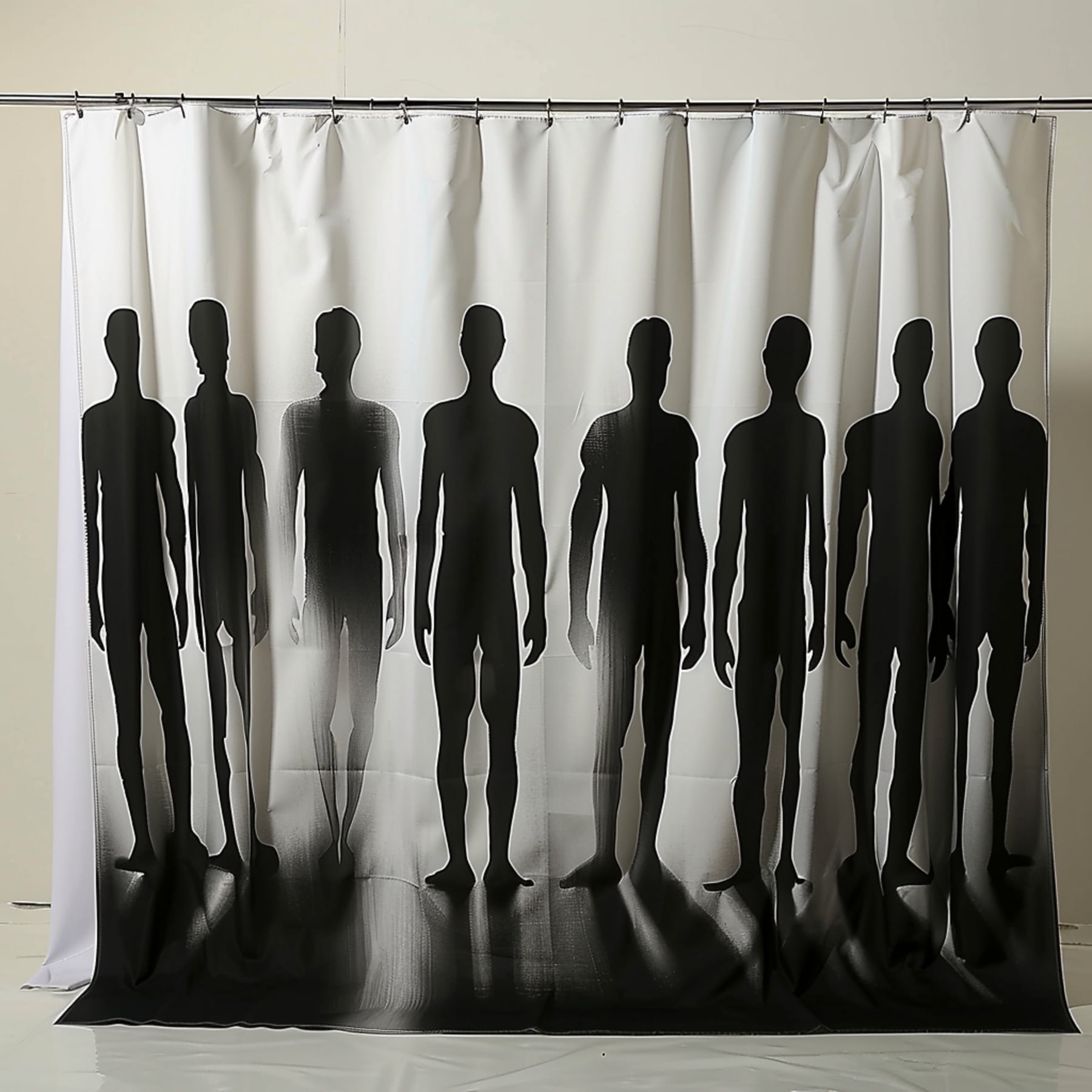 Ultra Realistic Human Figures Black and White Shower Curtain Unique and ...