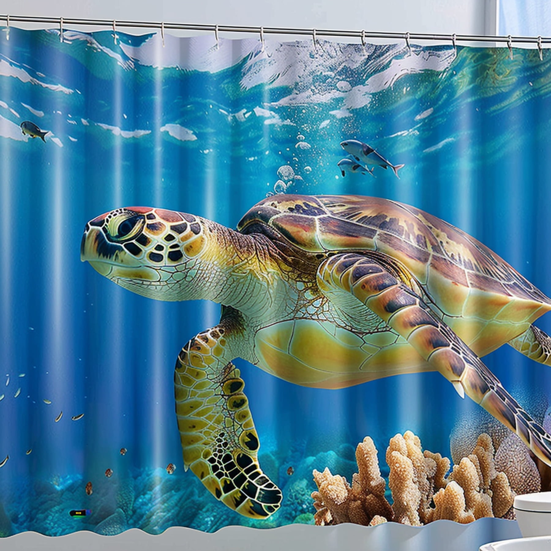 Ultra Realistic Turtle Ocean Shower Curtain with Transform your ...