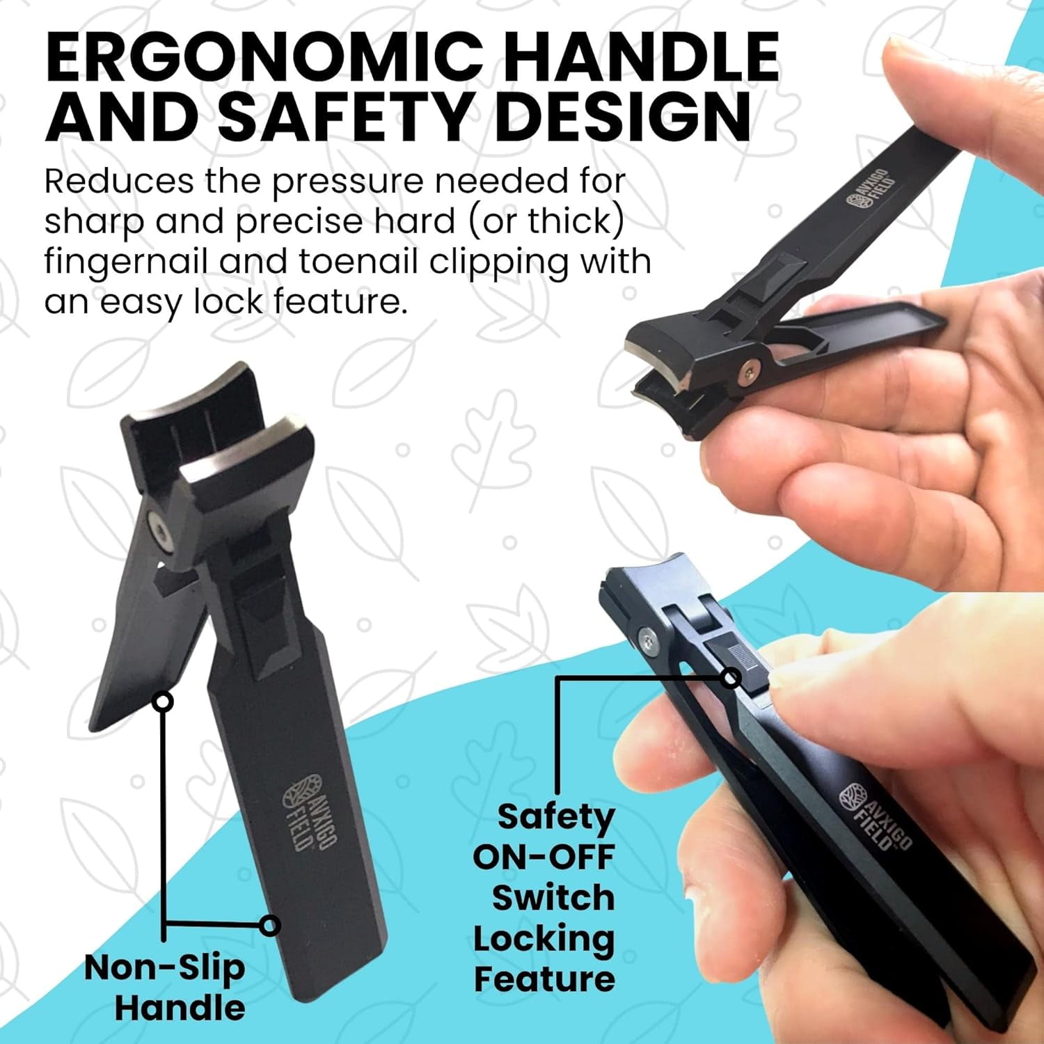 Ultra Sharp Sturdy Nail Clipper w/Catcher & Safety Lock, Wide Jaw ...