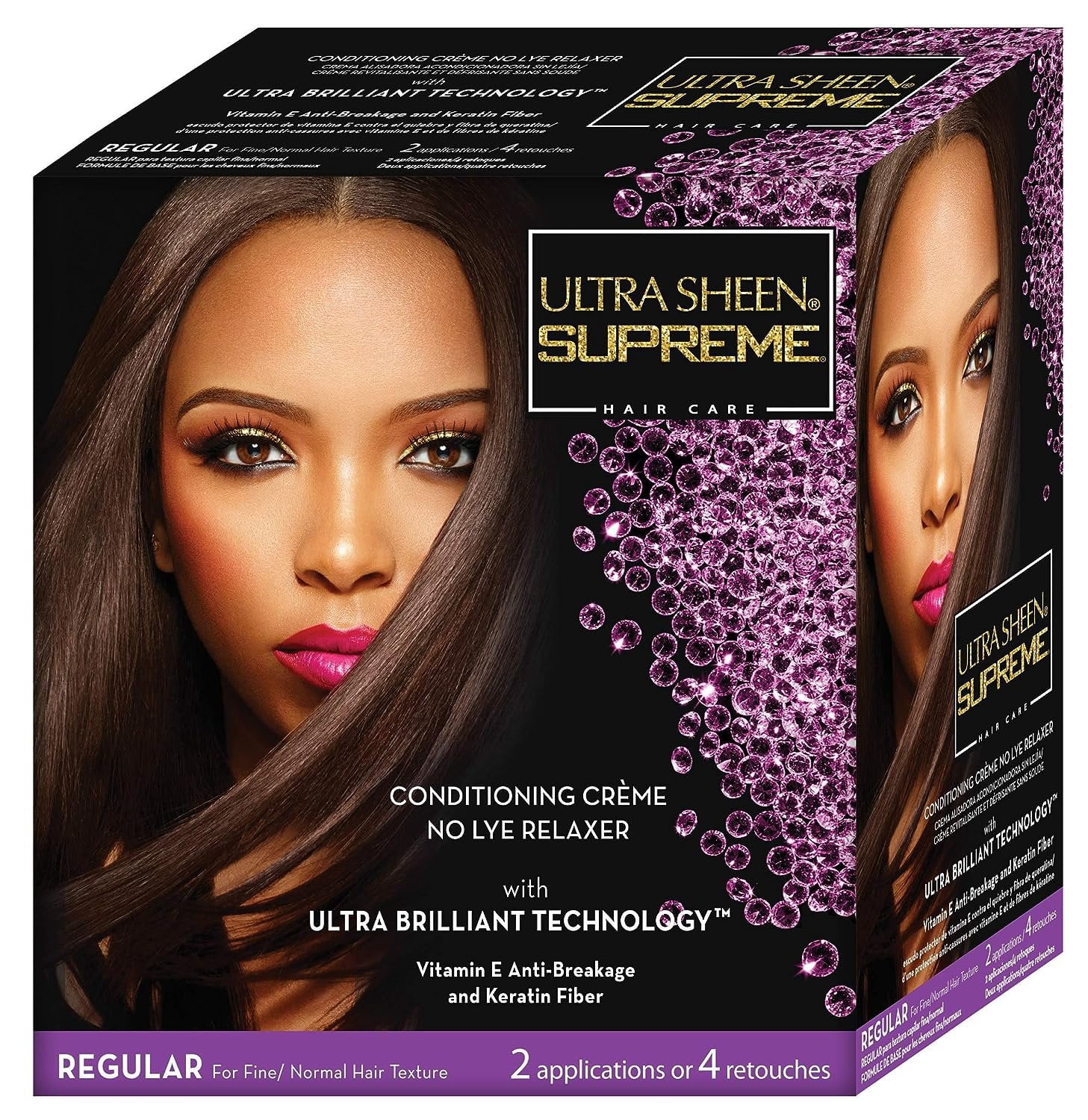 Ultra Sheen Supreme No Lye Relaxer Conditioning Hair Creme, Regular, 2 ...