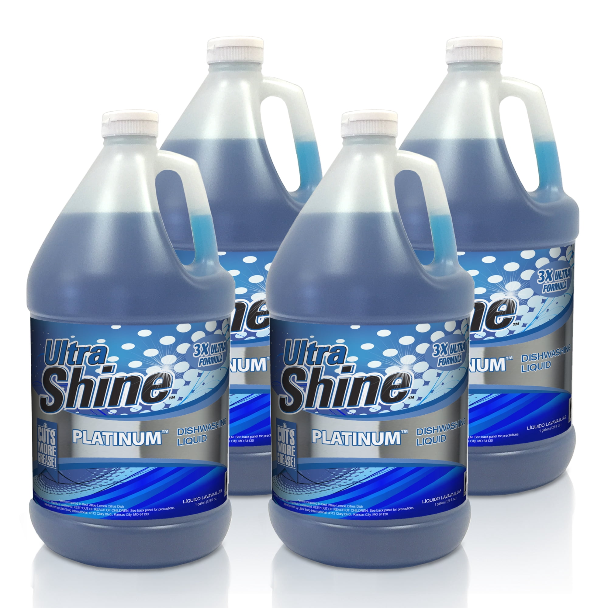 Ultra Shine™ 4 Pack 3X Platinum™ Dishwashing Liquid, Grease Remover, 1 ...