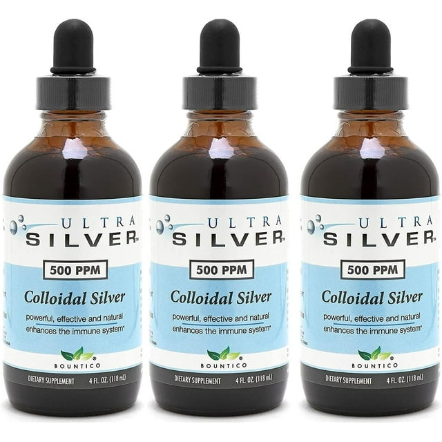 Ultra Silver® Colloidal Silver | 500 PPM 4 Oz | 3 Pack - Walmart.com