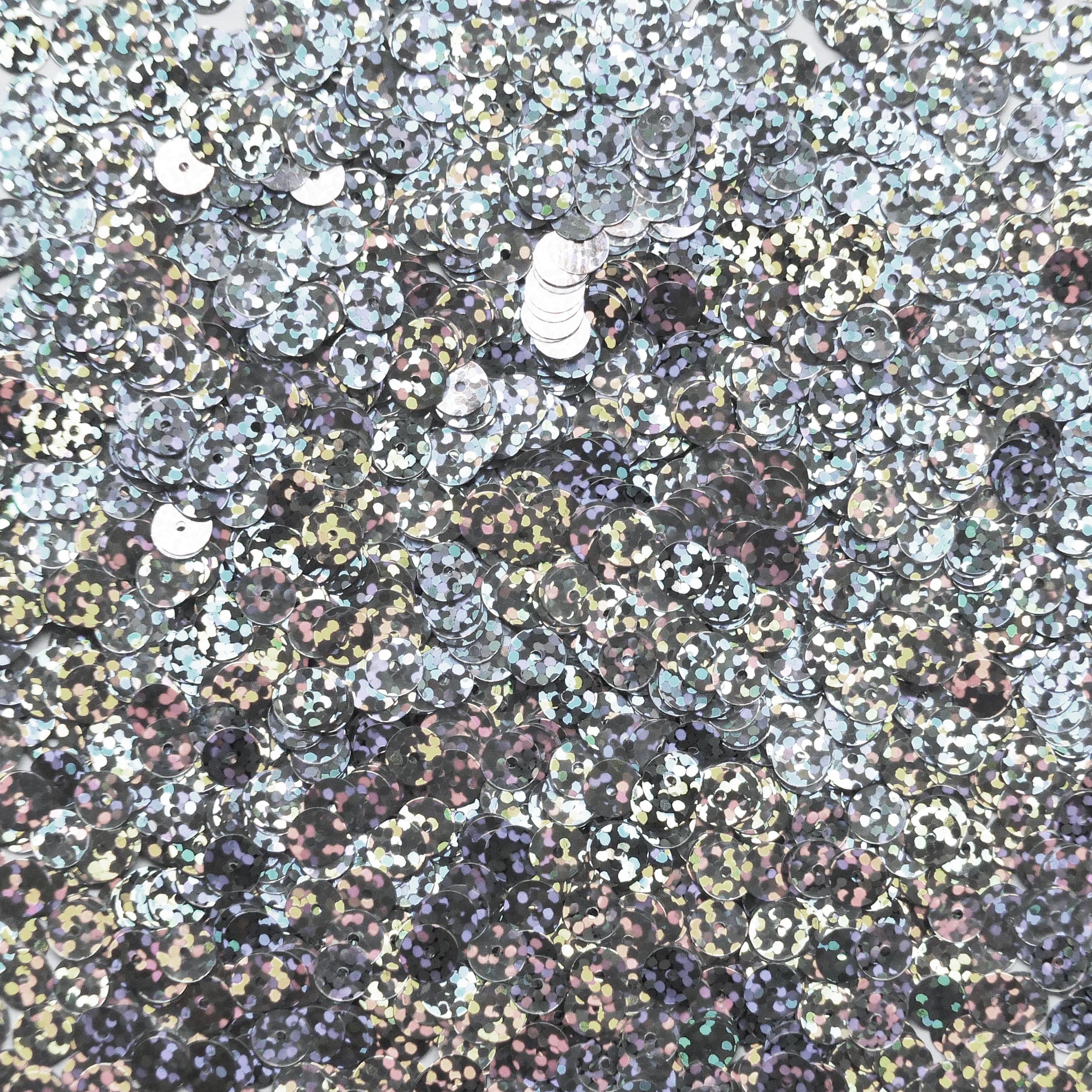 Ultra Silver Sequins 6mm Hologram Glitter Multi Reflective Metallic ...