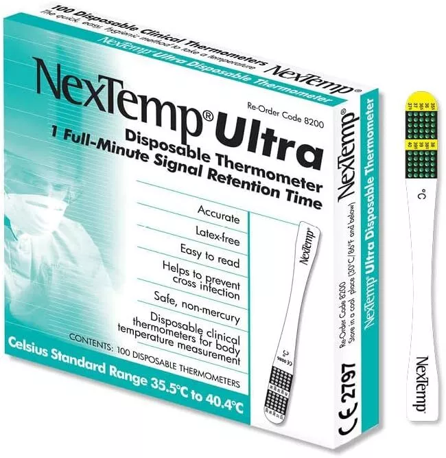 Ultra Single-Use Individually Wrapped Disposable Thermometers - Celsius ...
