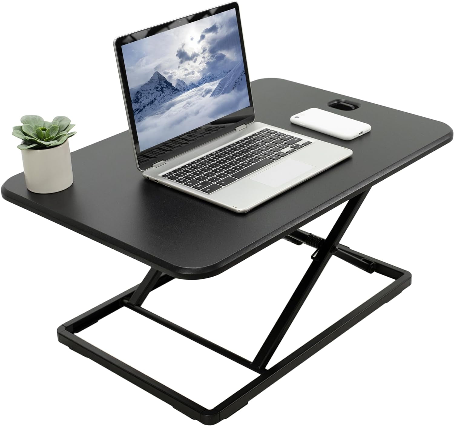 Ultra-Slim 32 Inch Single Top Height Adjustable Standing Desk Riser ...