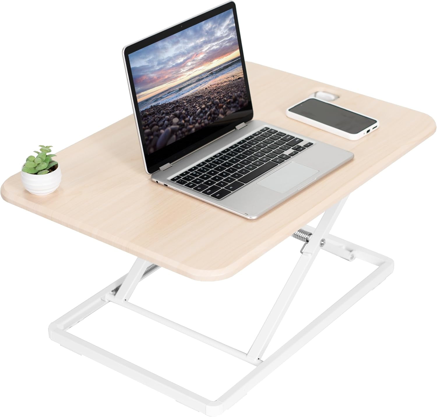 Ultra-Slim 32 Inch Single Top Height Adjustable Standing Desk Riser ...