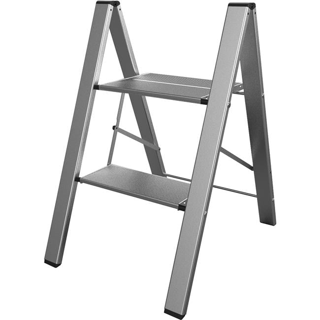Ultra Slim Aluminum Two Step Folding Utility Step Ladder - Walmart.com