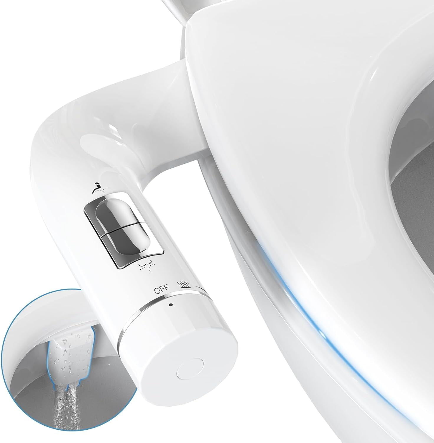 Ultra Slim Bidet Attachment For Toilet Dual Nozzles Bidet Frontal