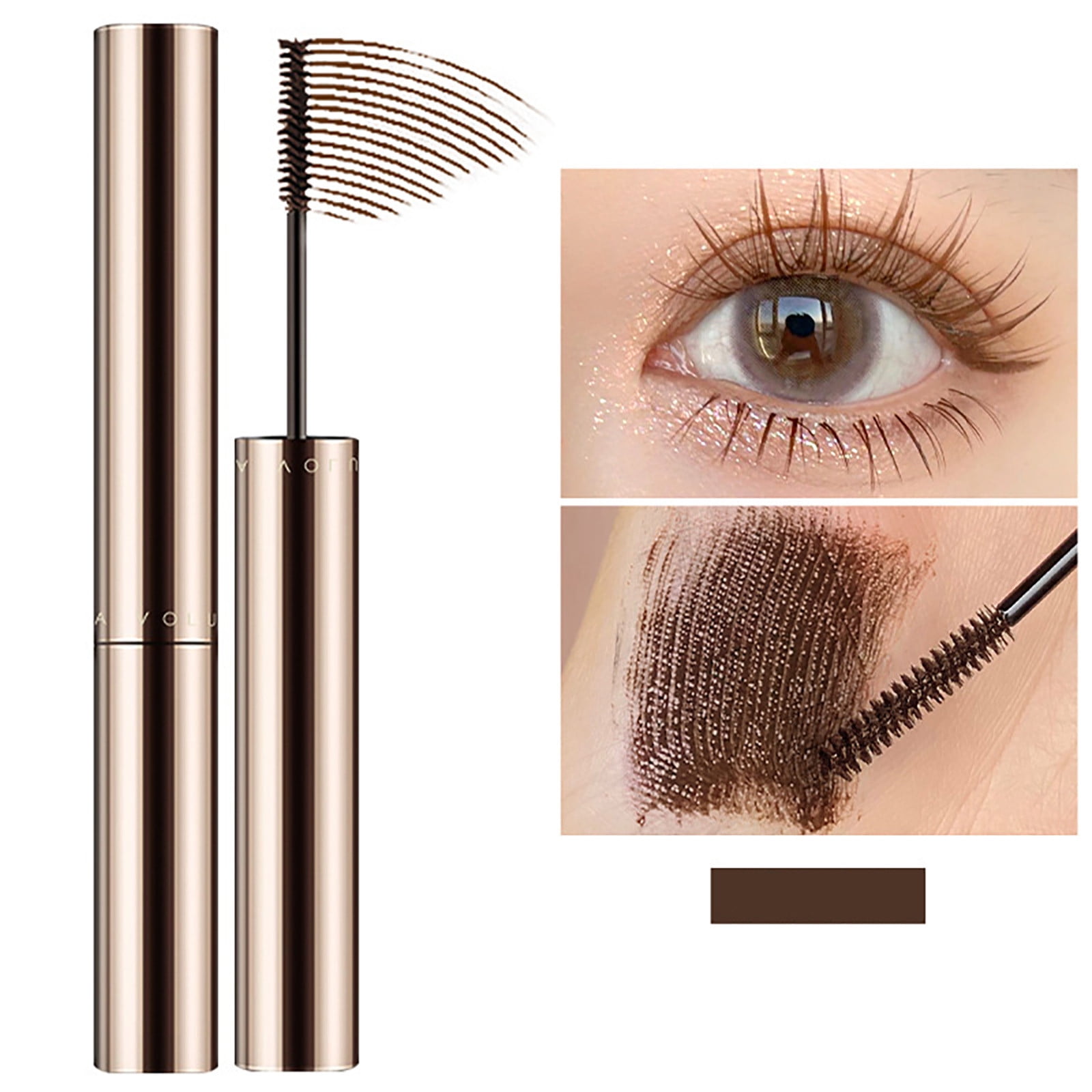 Ultra-Slim Brush Tubing Mascara for Mature Lashes, Waterproof Brown ...