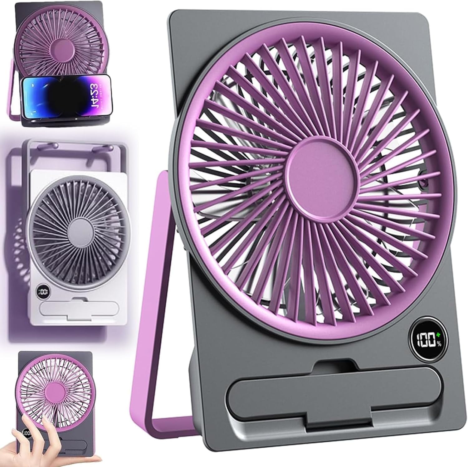 Ultra Slim Card USB Rechargeable Mini Fan, 2025 New Ultra-Quiet ...