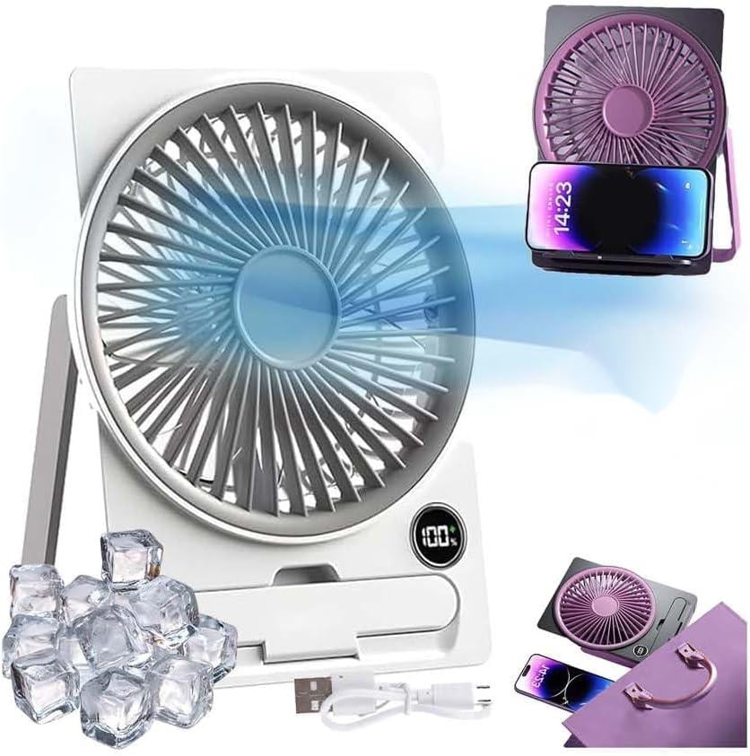 Ultra Slim Card USB Rechargeable Mini Fan, 2025 New Ultra-Quiet ...