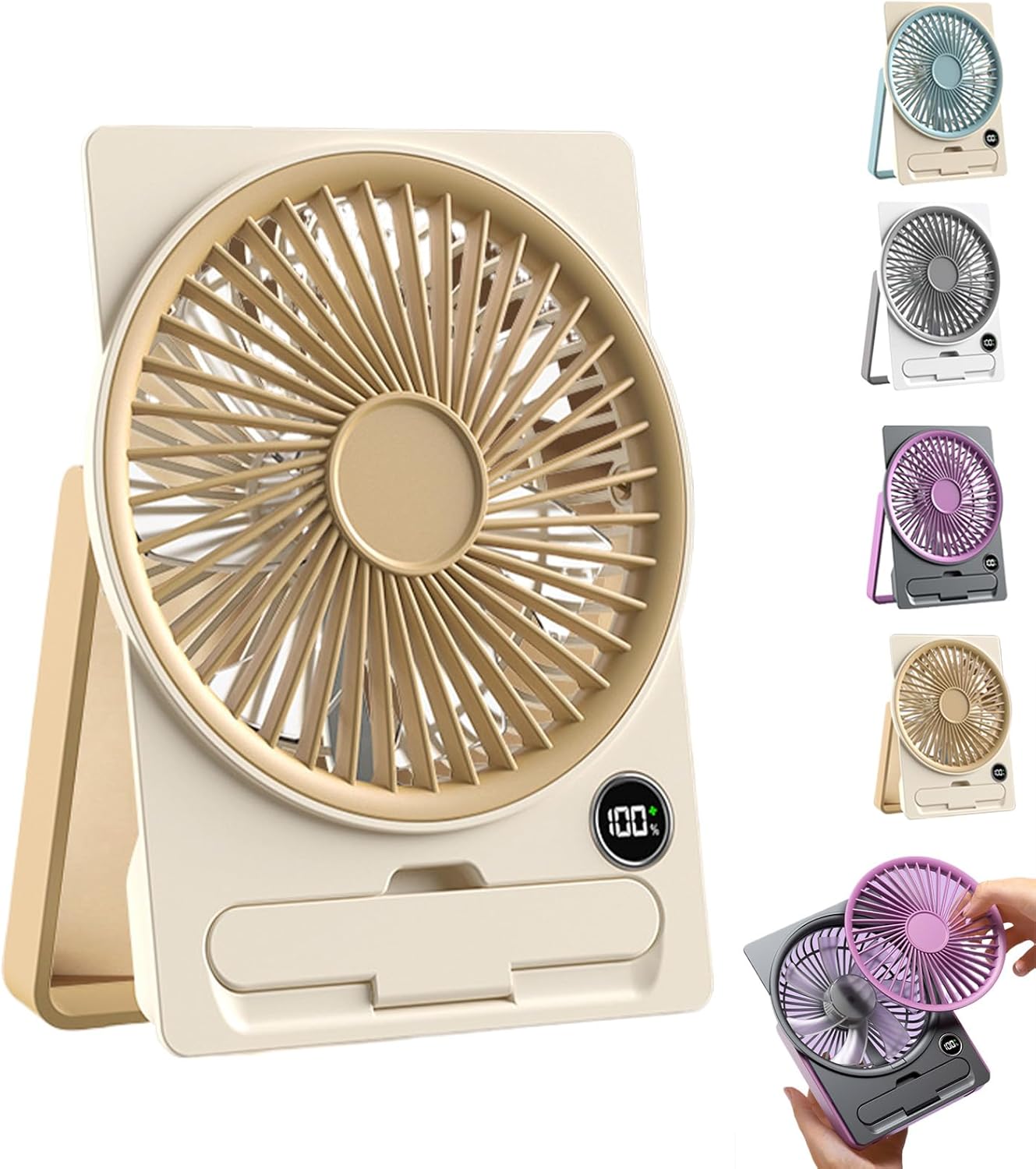 Ultra Slim Card USB Rechargeable Mini Fan, 2025 New Ultra-Quiet ...