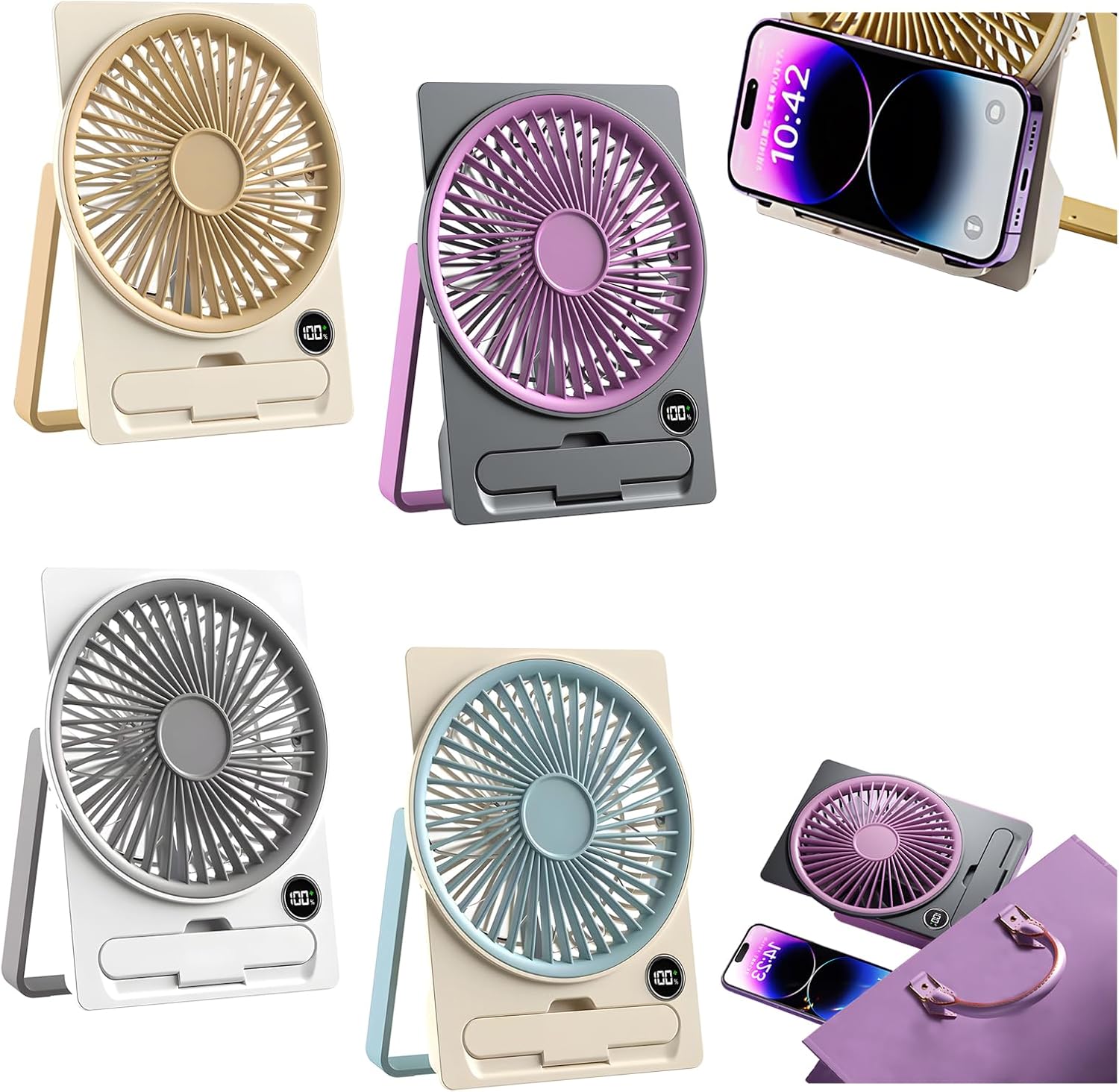 Ultra Slim Card USB Rechargeable Mini Fan, Mini Portable Desk Fan ...