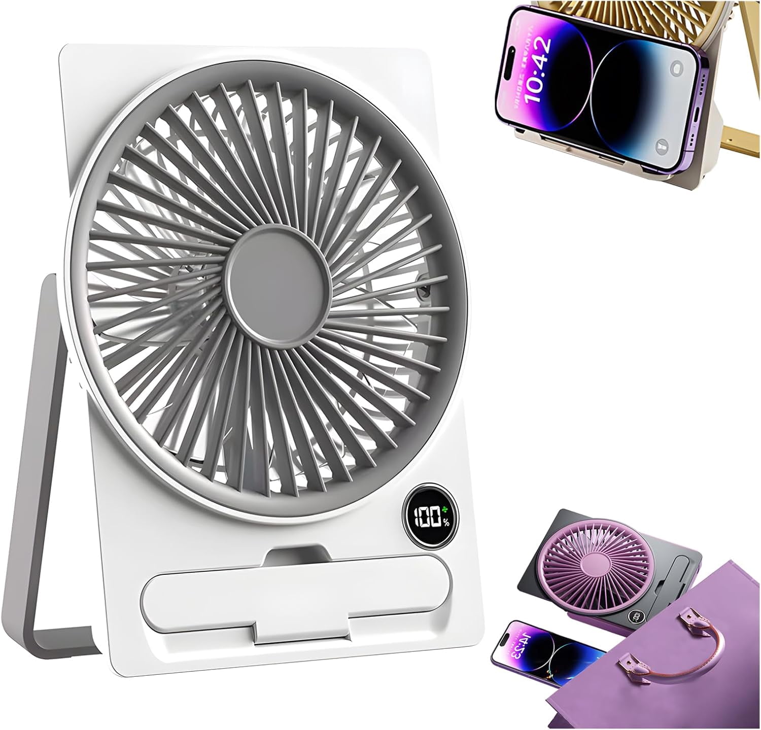 Ultra Slim Card USB Rechargeable Mini Fan, Mini Portable Desk Fan ...