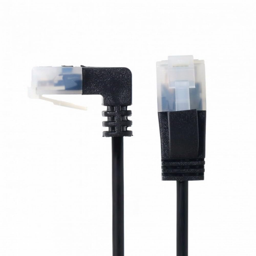 Ultra Slim Cat6 Ethernet Cable Rj45 Down Angled To Straight Utp Network ...