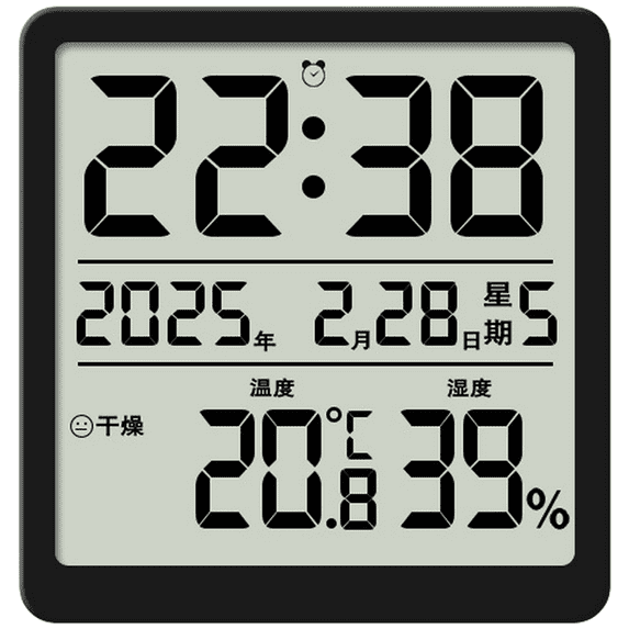 Ultra Slim Digital Alarm Clock with Temperature Humidity Monitor LCD ...