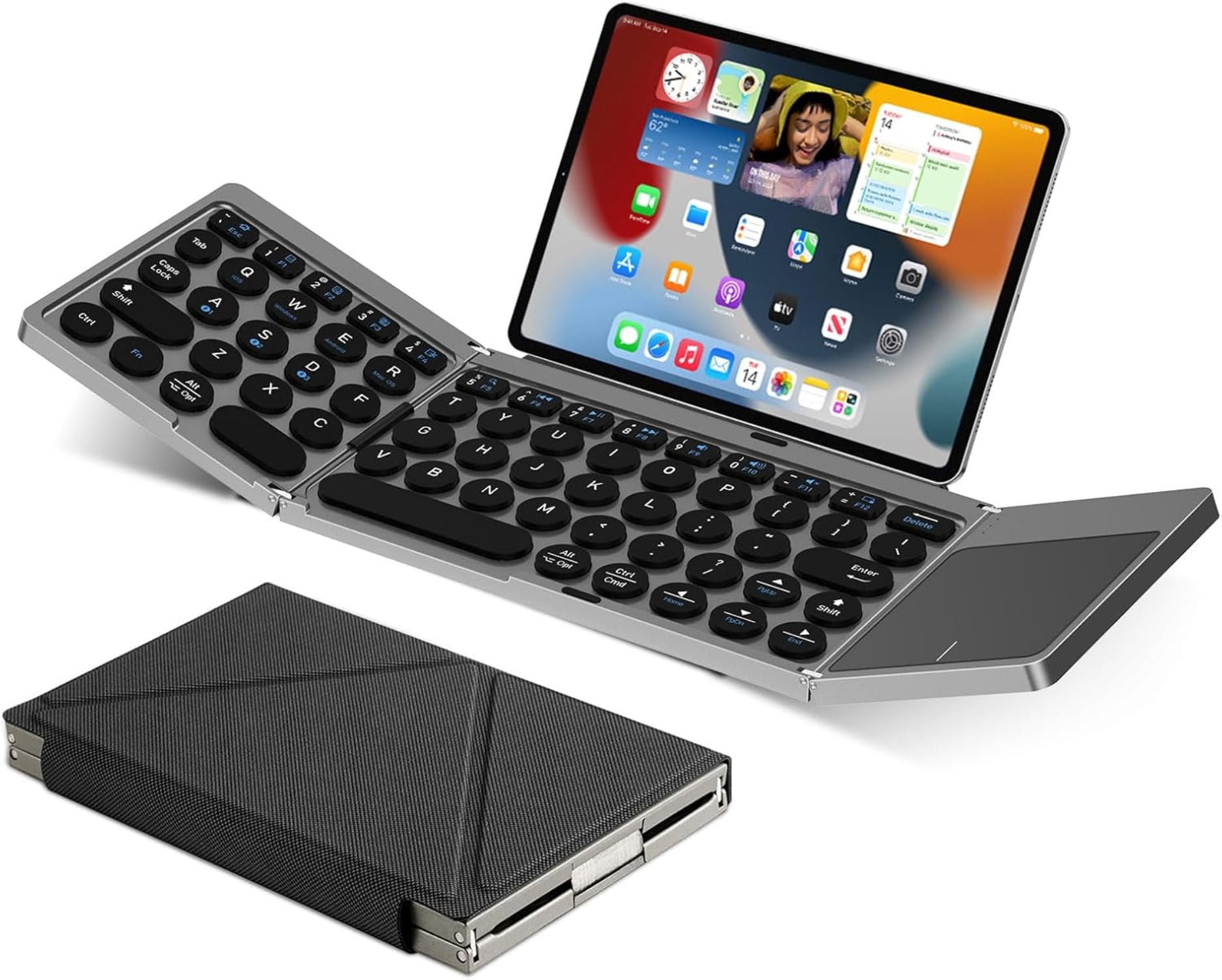 Ultra Slim Foldable Wireless Keyboard with Holder, Pocket Folding ...