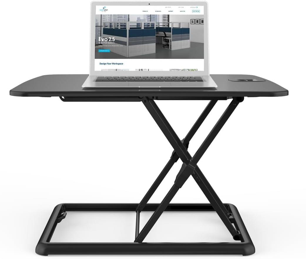 Ultra-Slim Height Adjustable Standing Desk Riser Sit-Stand Compact ...