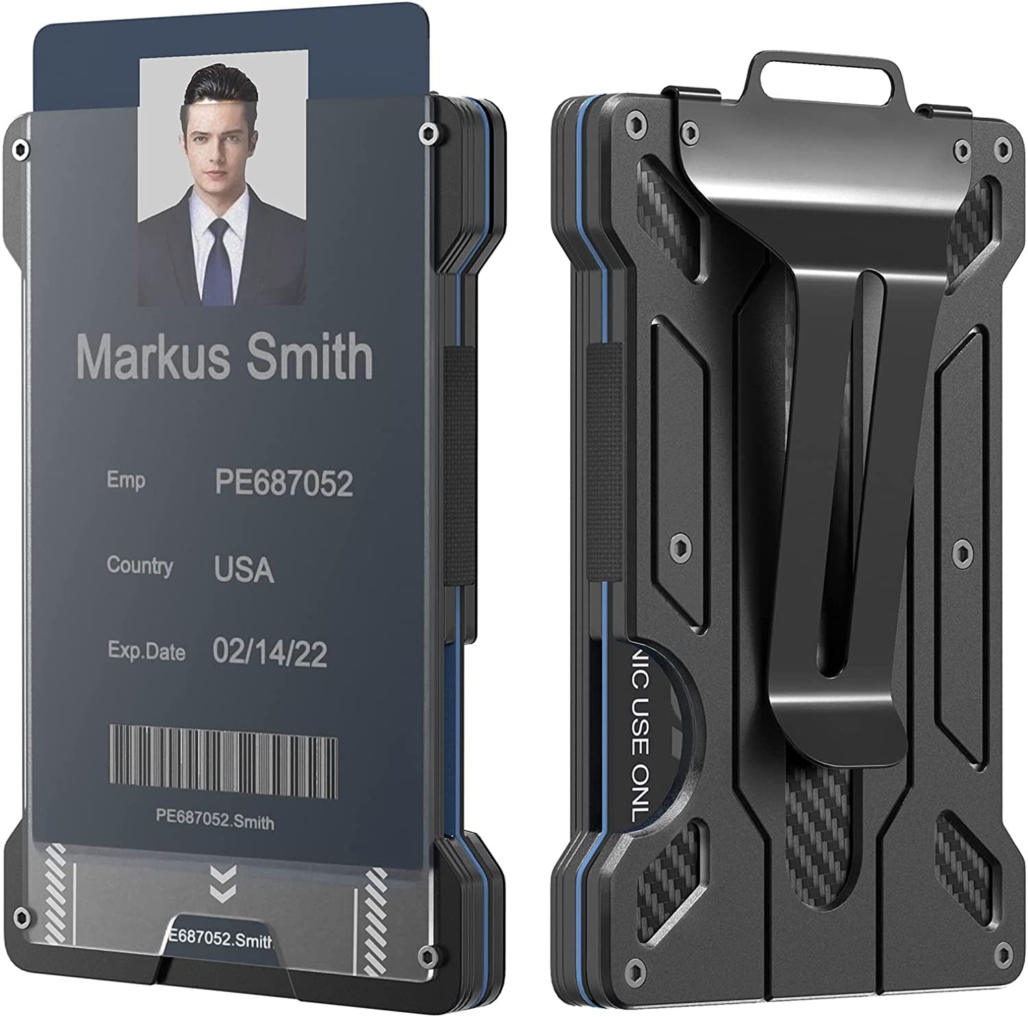 Ultra-Slim Minimalist Wallet for Men, Credit Card Holder Metal Wallet ...