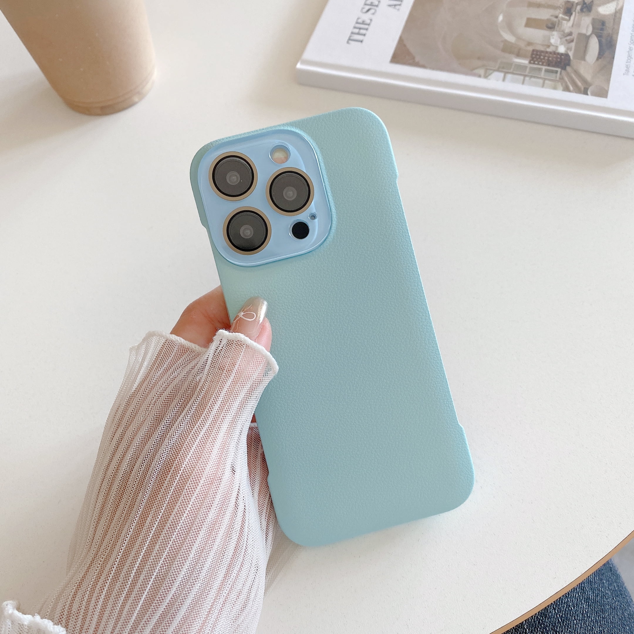 Ultra Slim Phone Case for iPhone 13 Pro, PU Leather Ultra-Thin Bumper ...