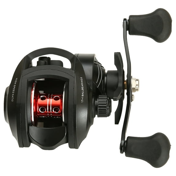 Ultra Smooth 17 + 1 BB Baitcasting Fishing Reel Baitcaster 8kg Max Drag 7.2:1 Gear Ratio Braking ...