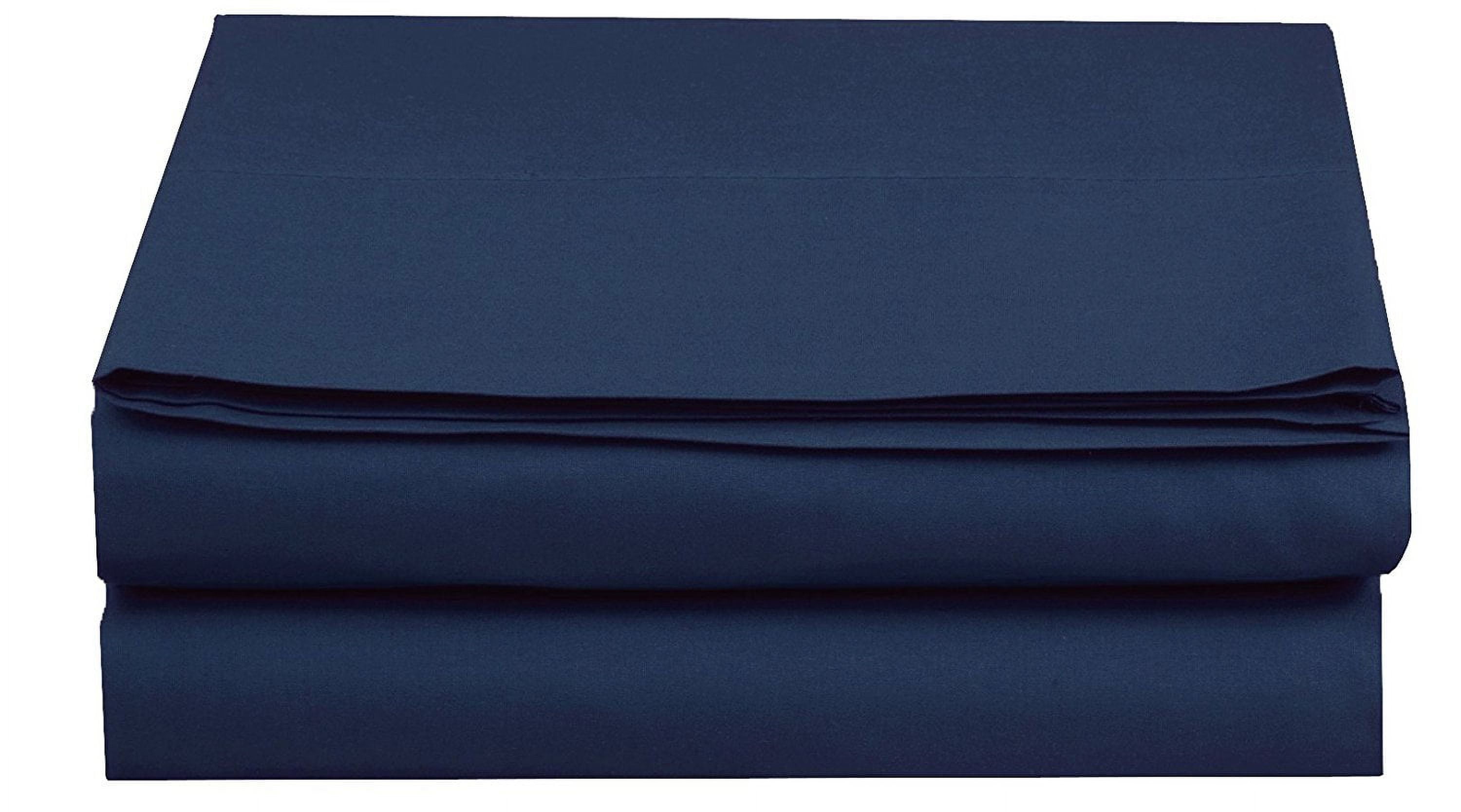 1500 Series Double Brushed Fitted Sheet, Twin/Twin XL Size, Navy Blue ...