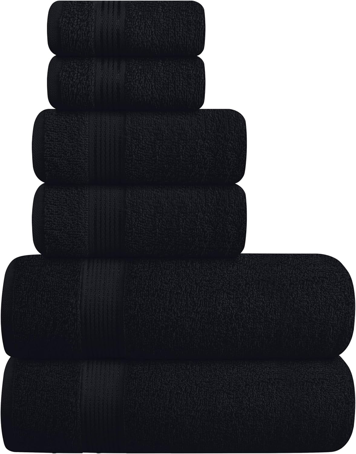 Ultra Soft 6 Pack Cotton Towel Set, Contains 2 Bath Towels 28x55 inch ...