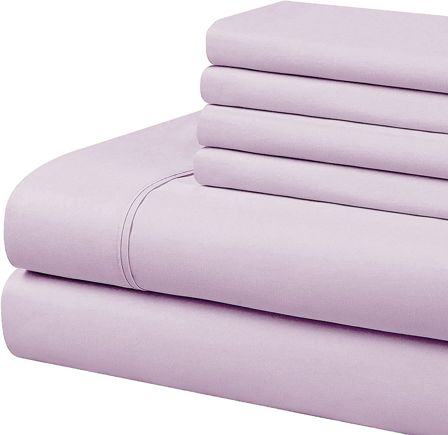 Ultra-Soft 6 Piece Luxury Bamboo Sheet Set, 18" Inch Deep Pocket Fitted ...