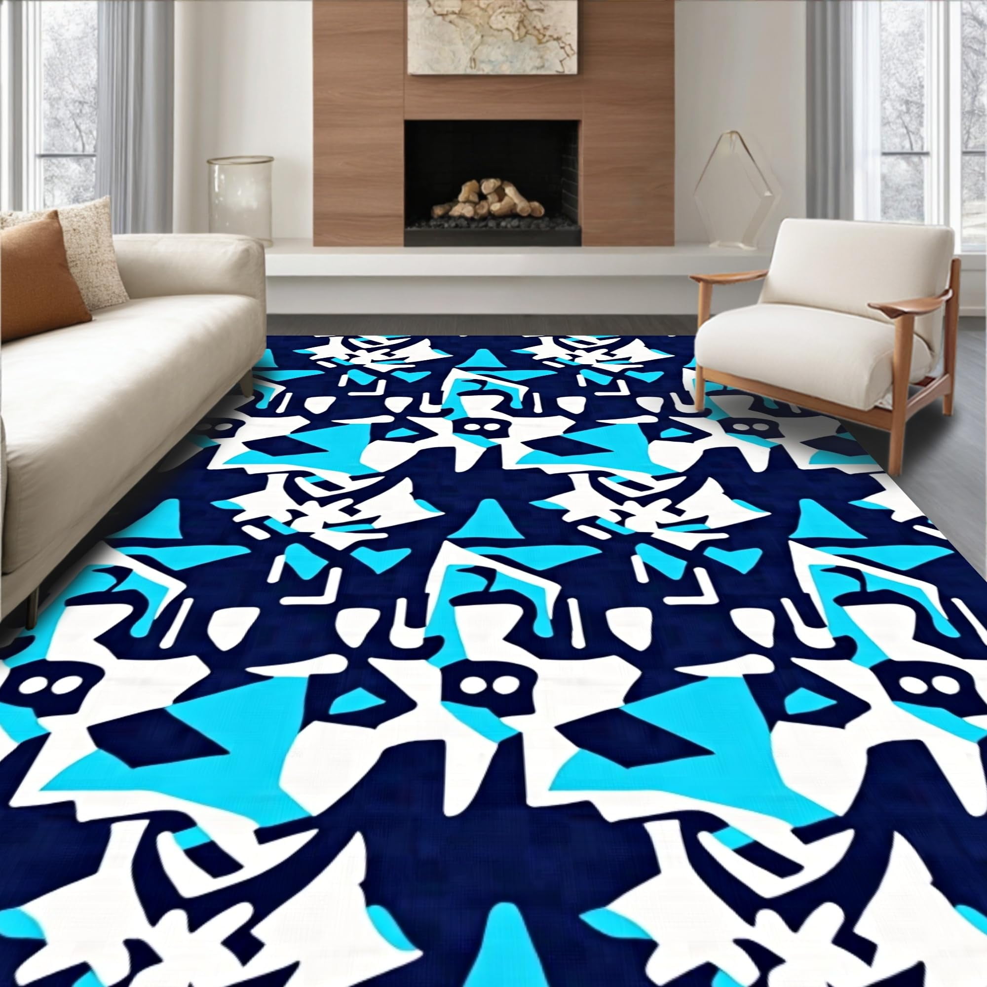 Ultra Soft Area Rug 2x3, Intricate Interlocking Aztec Motifs with ...