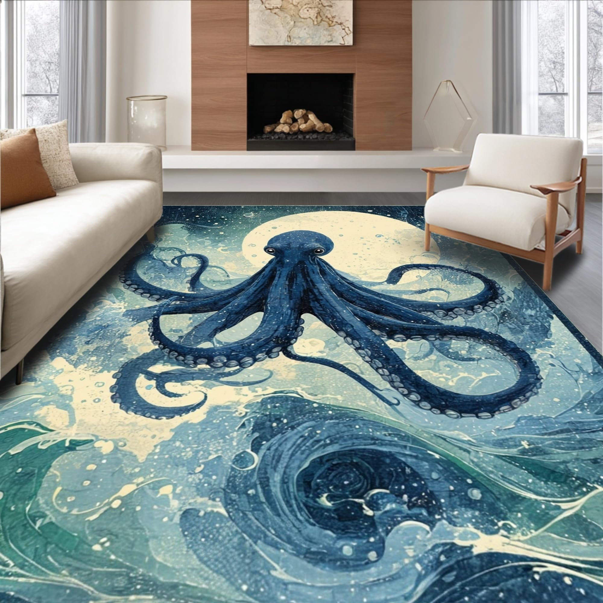 Ultra Soft Area Rug 4x6, Non Slip, Stain Resistant, Washable Area Rugs ...