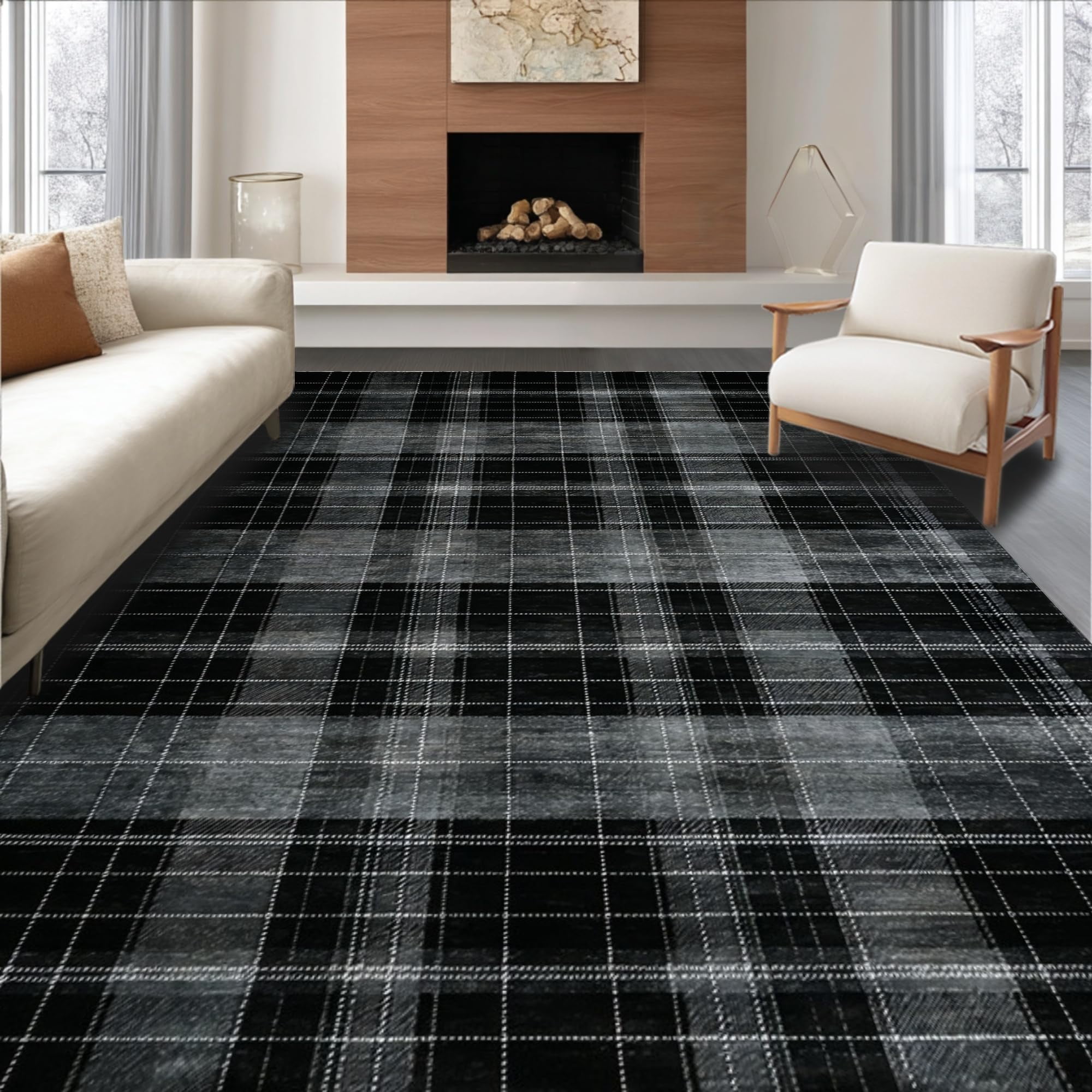 Ultra Soft Area Rug 4x6, Non Slip, Stain Resistant, Washable Area Rugs ...