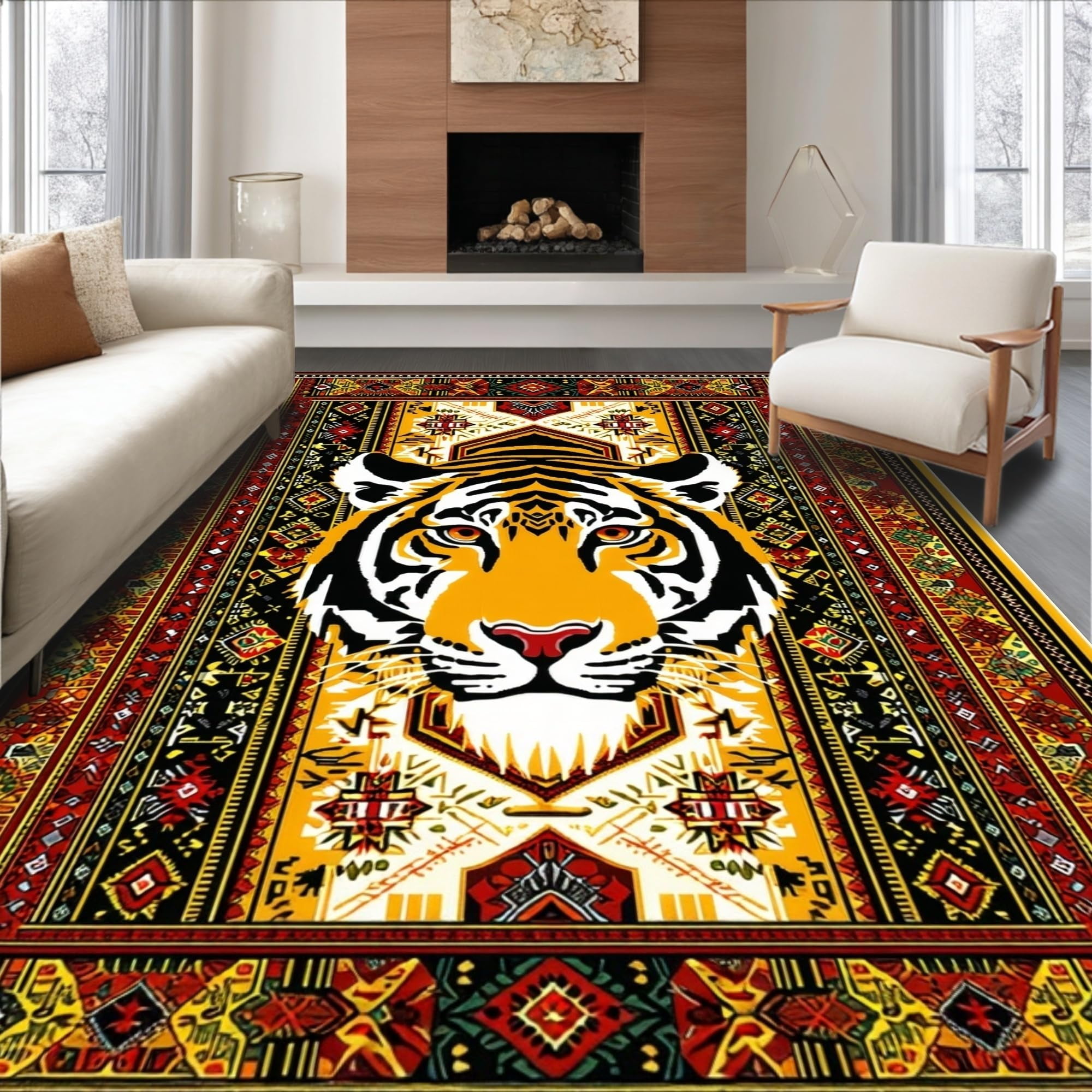 Ultra Soft Area Rug 4x6, Non Slip, Stain Resistant, Washable Area Rugs ...