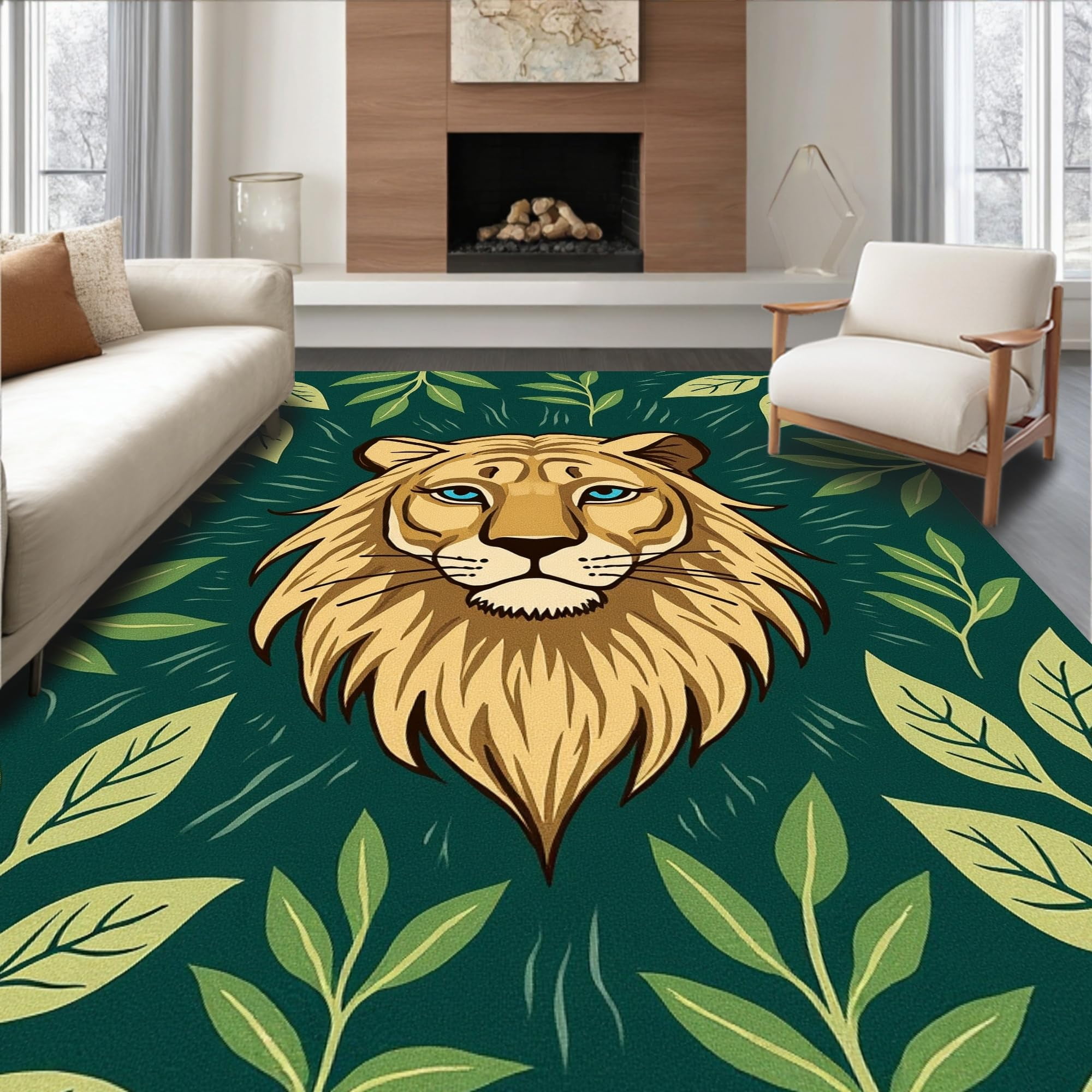 Ultra Soft Area Rug 5x7, Non Slip, Stain Resistant, Washable Area Rugs ...