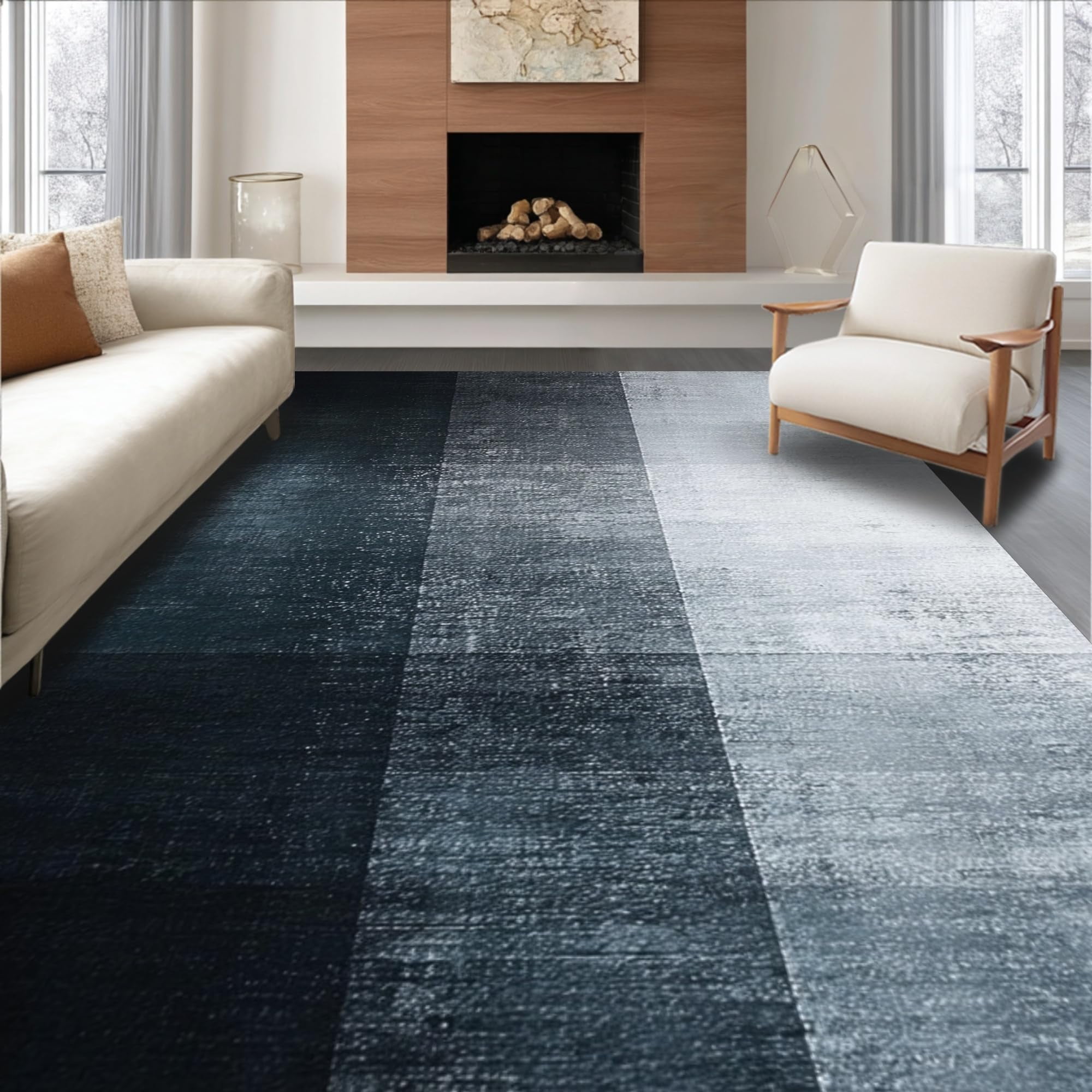 Ultra Soft Area Rug 5x7, Non Slip, Stain Resistant, Washable Area Rugs ...