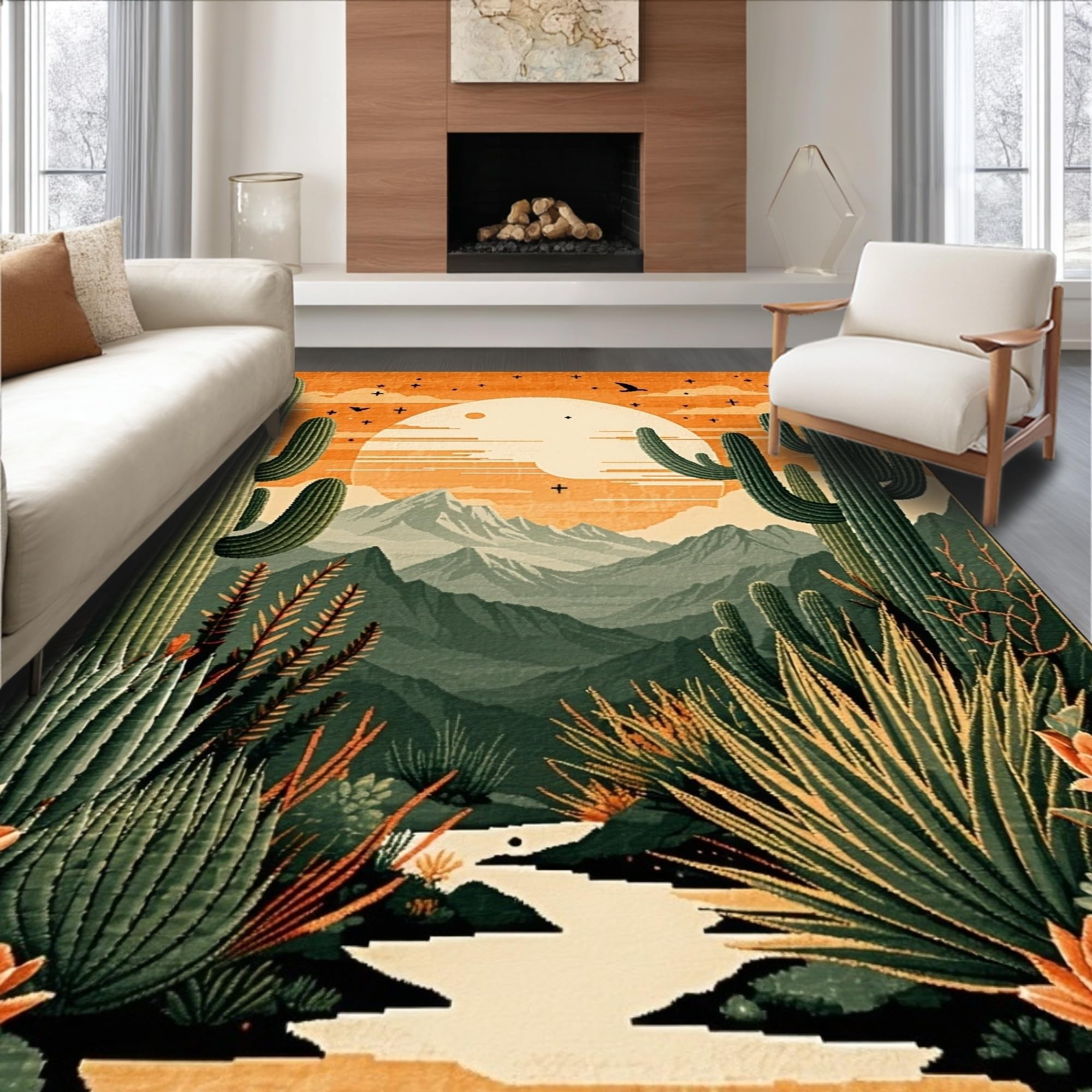 Ultra Soft Area Rug 5x7, Non Slip, Stain Resistant, Washable Area Rugs ...