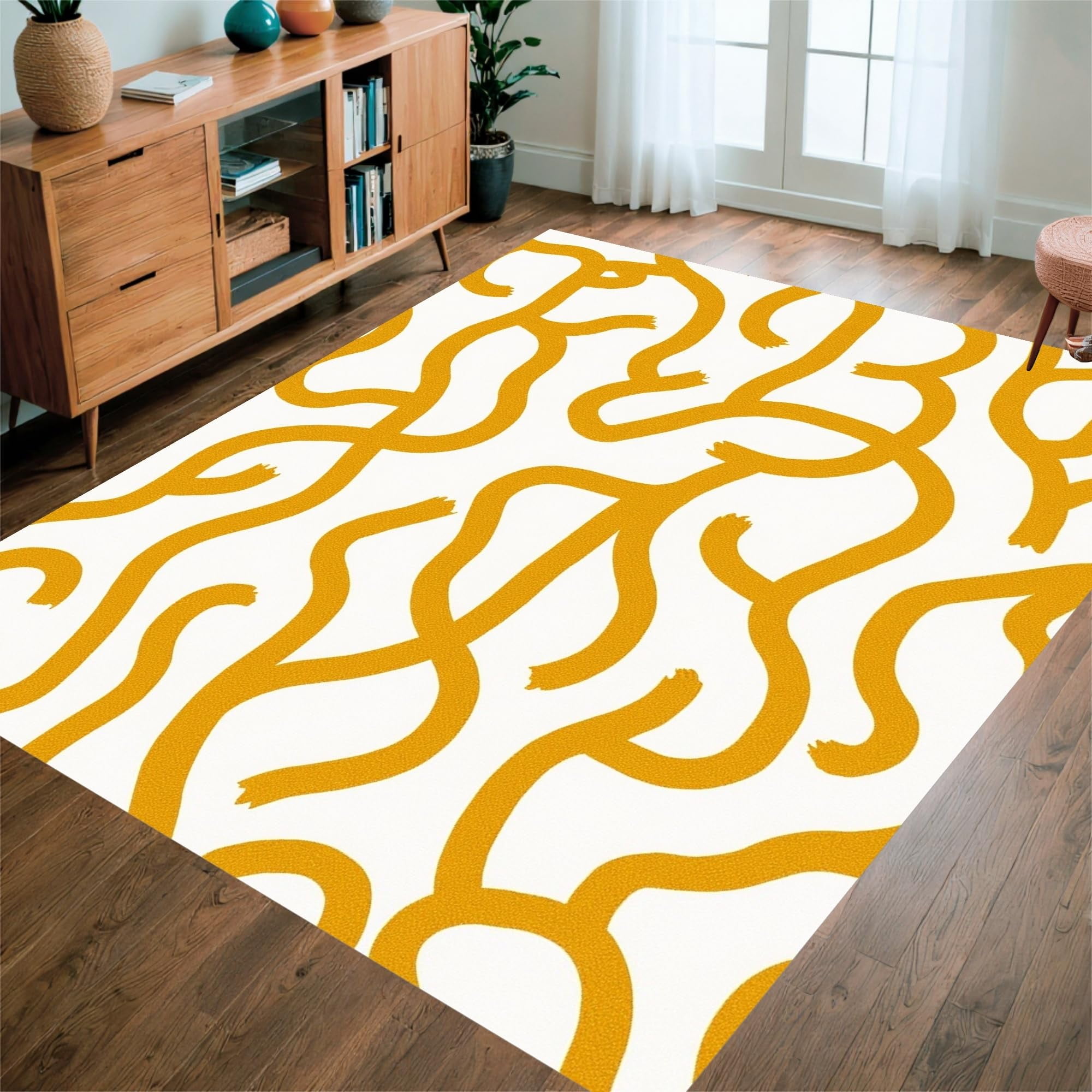 Ultra Soft Area Rug 6x6, Non Slip, Stain Resistant, Washable Area Rugs ...
