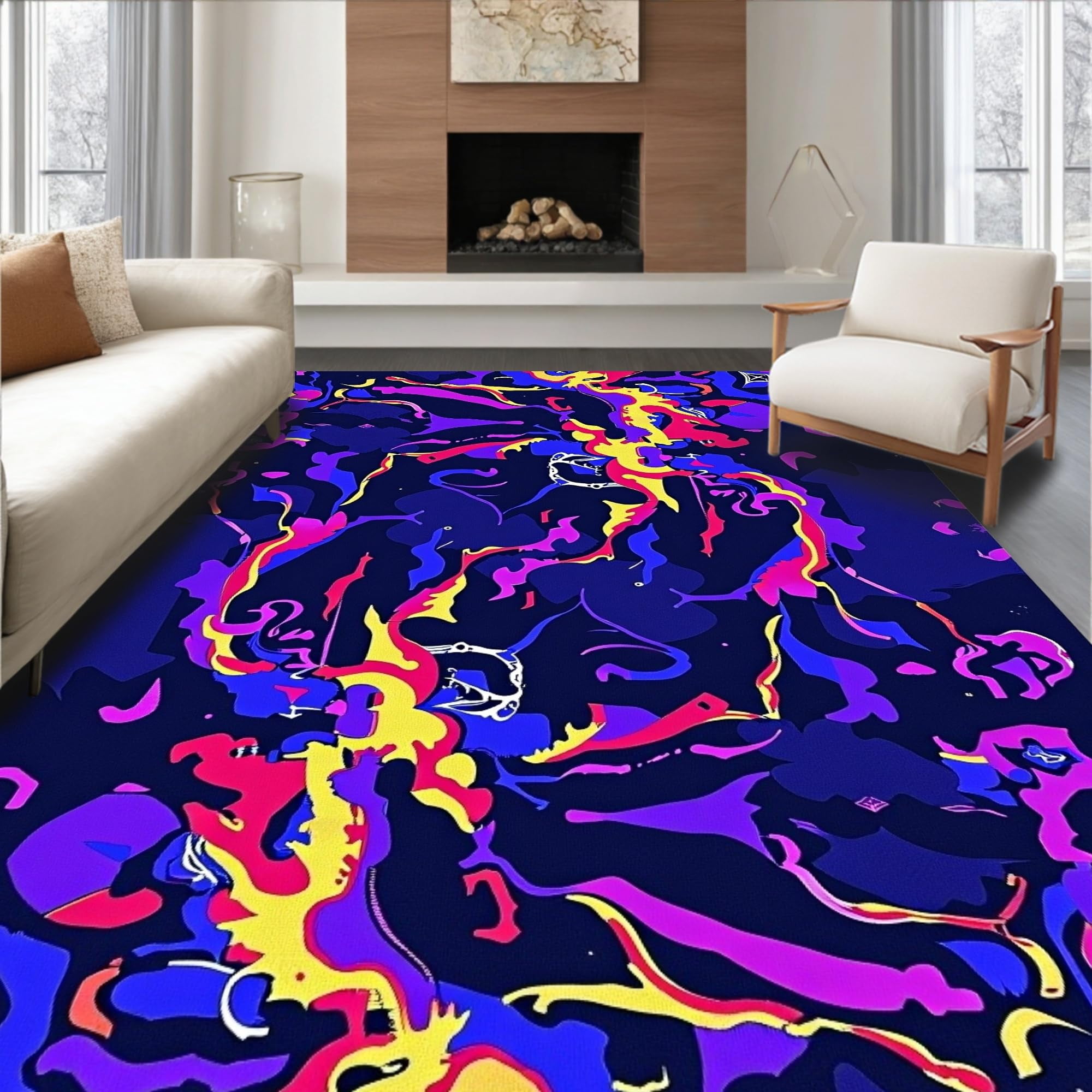 Ultra Soft Area Rug 6x9, Galaxy Spiral Floor Featuring Celestial Dust ...