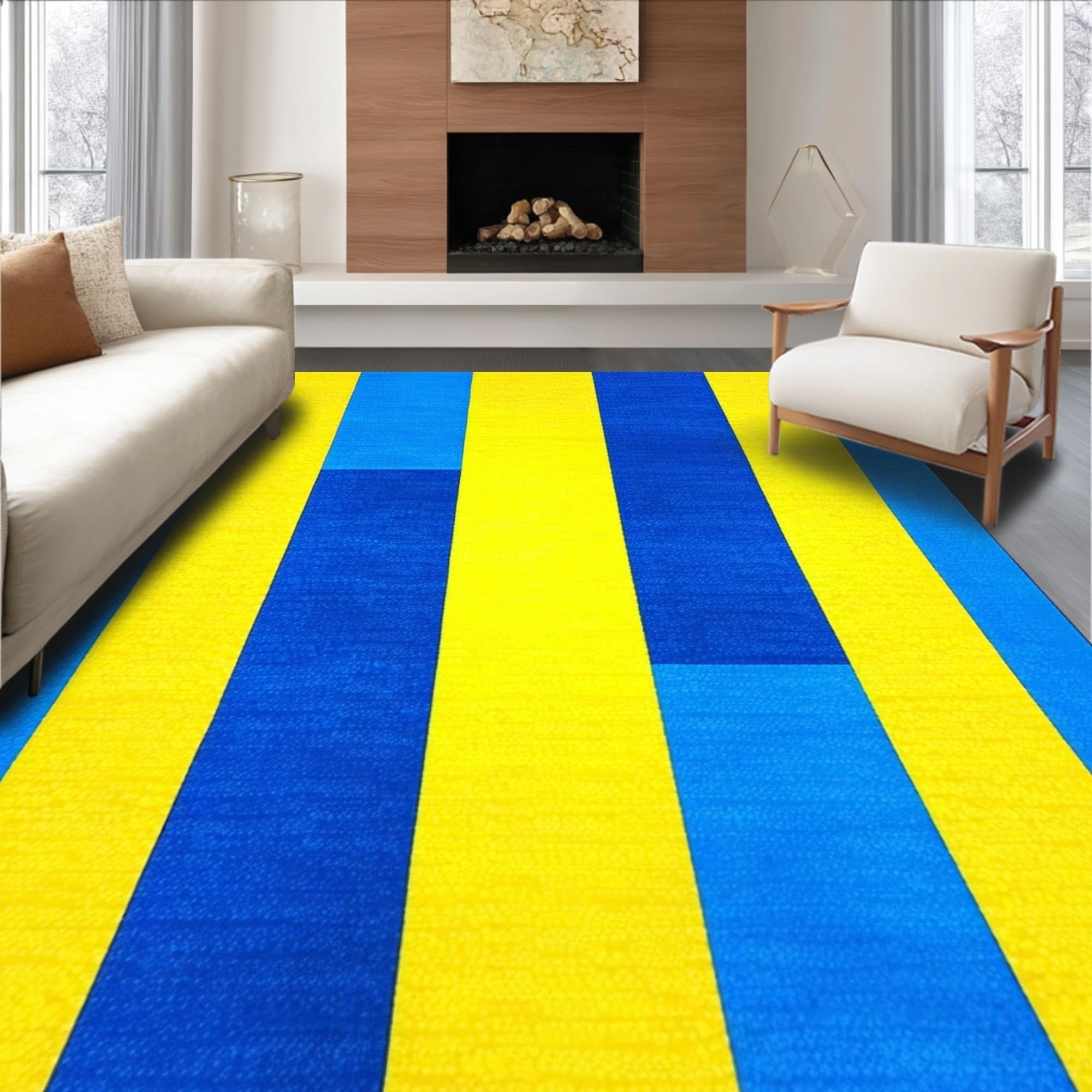Blue And Yellow Rug