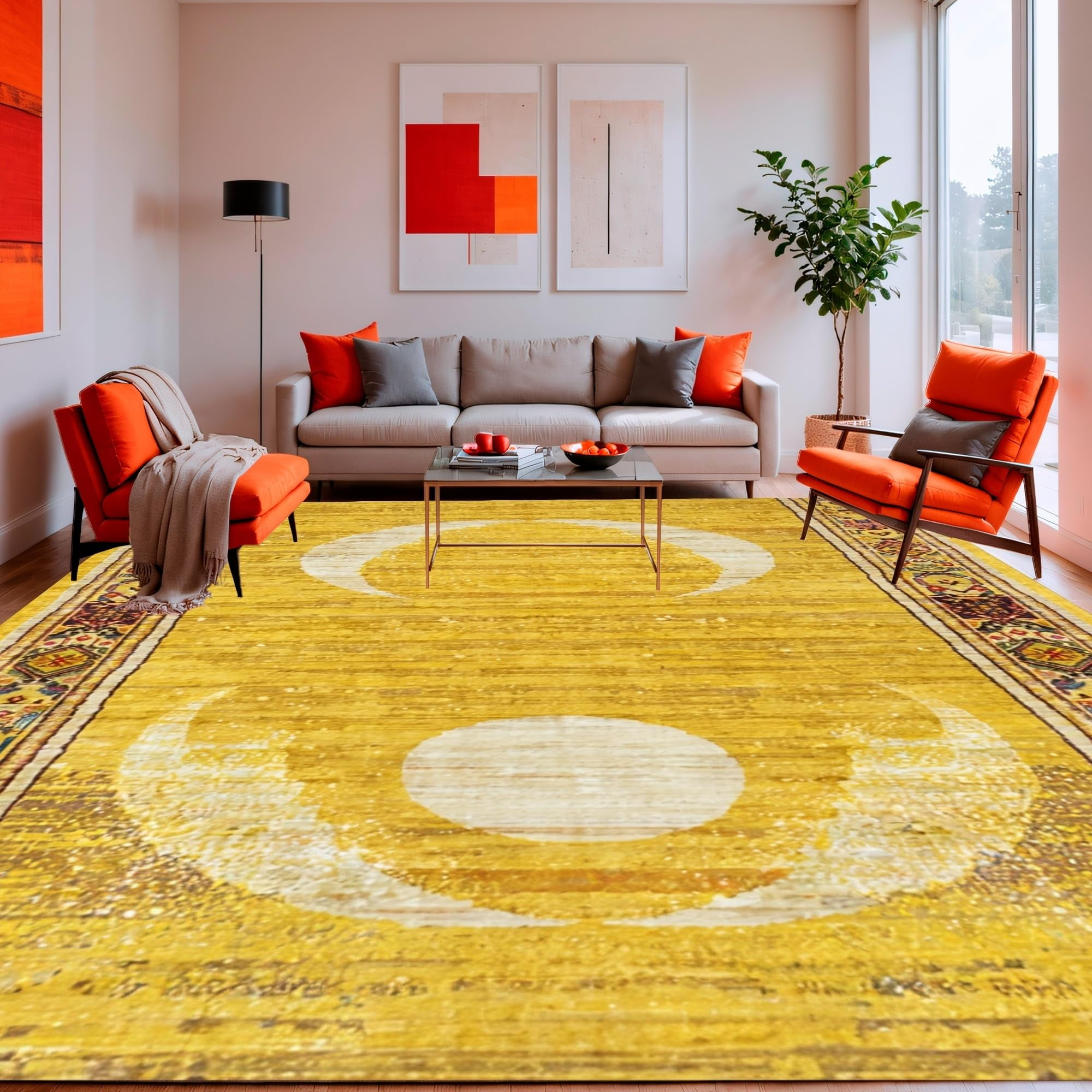 Ultra Soft Area Rug 6x9, Non Slip, Stain Resistant, Washable Area Rugs ...