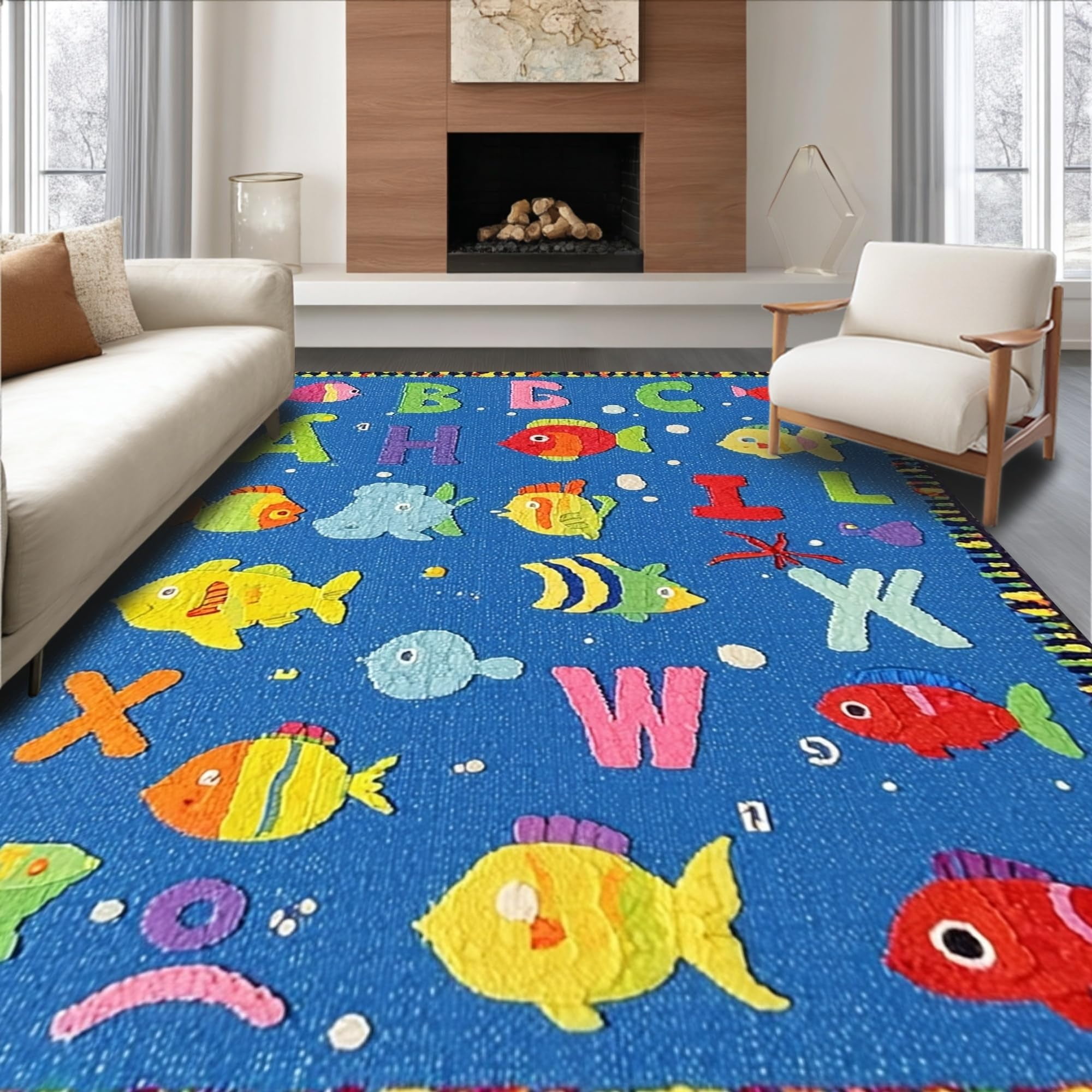 Ultra Soft Area Rug 6x9, Non Slip, Stain Resistant, Washable Area Rugs ...